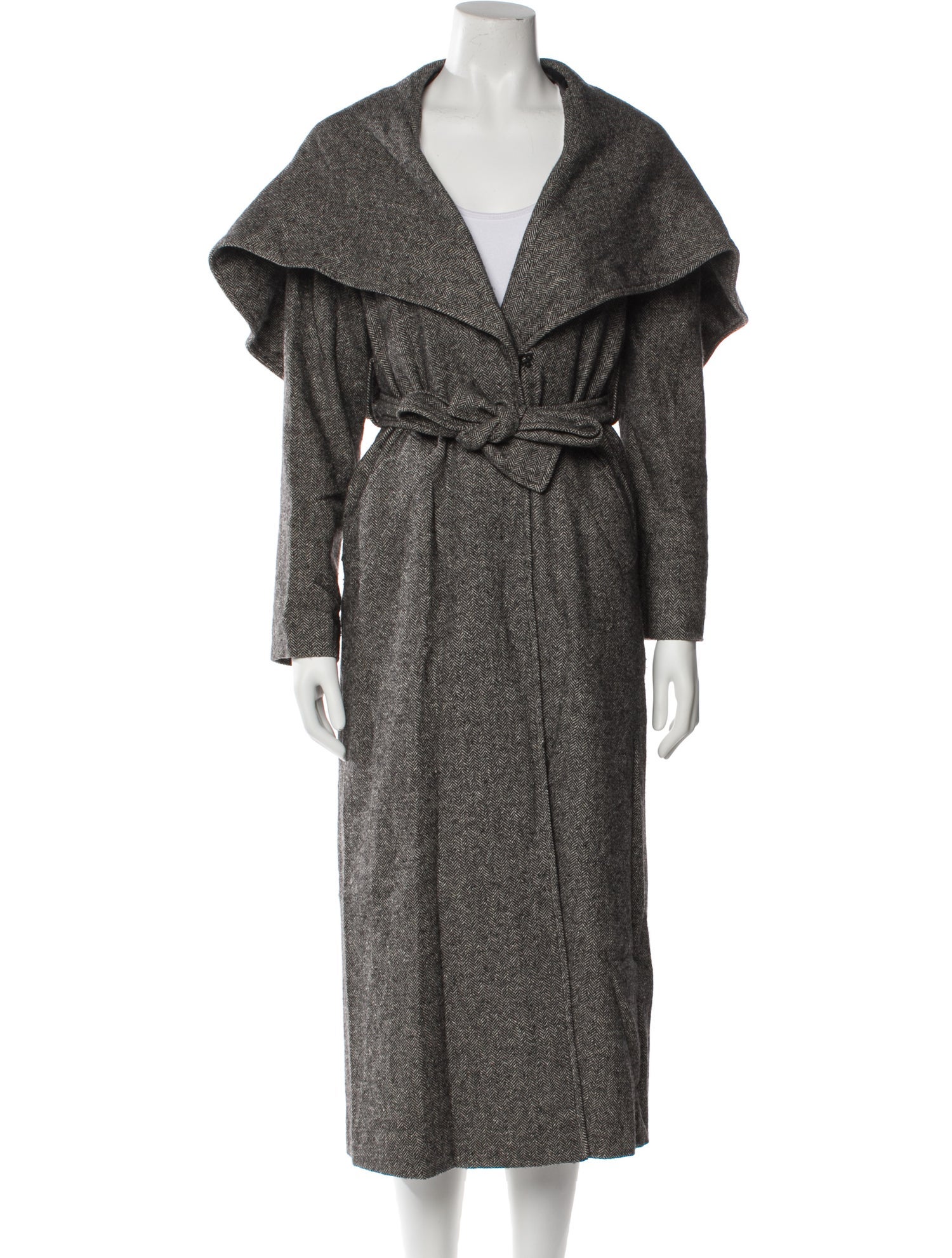 TSE Wool Printed Trench Coat - Grey Coats, Clothing - WTS35195 | The ...
