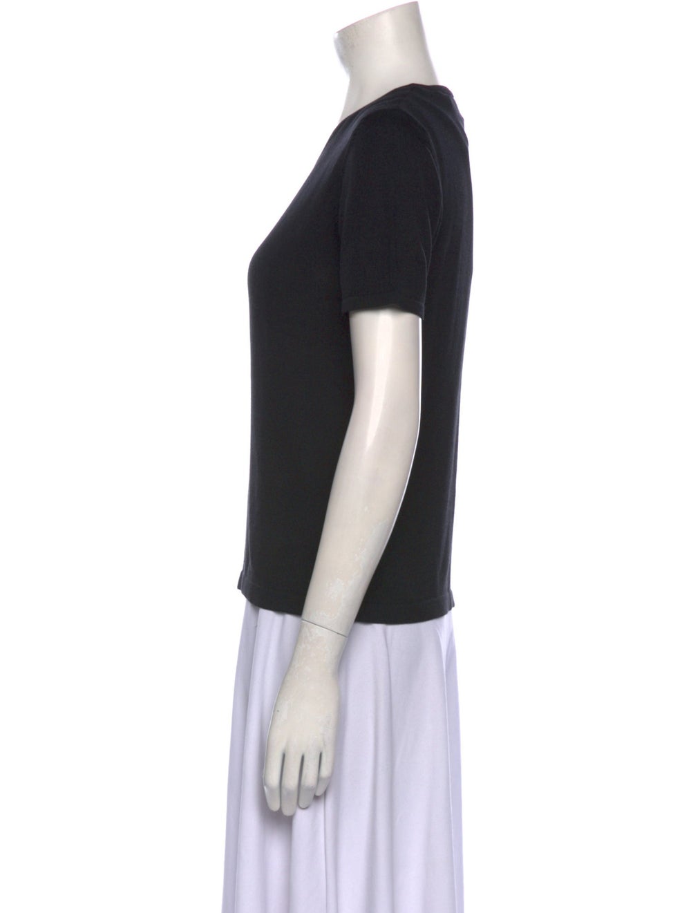 TSE Silk Sweater Brown Short Sleeve with Scoop Neck - Gem
