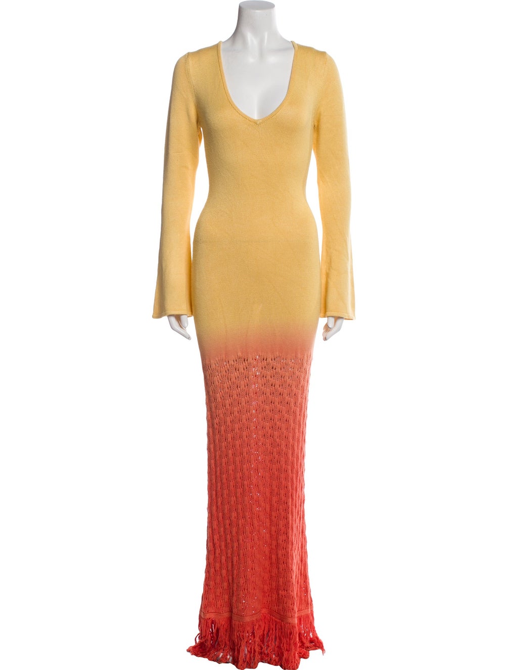 The Wolf Gang Colorblock Pattern Long Dress - Yellow Dresses, Clothing ...