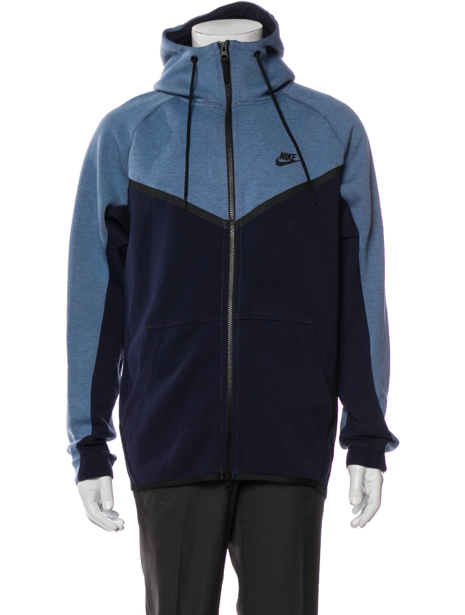 Nike Colorblock Pattern Turtleneck Hoodie - Blue Sweatshirts & Hoodies ...