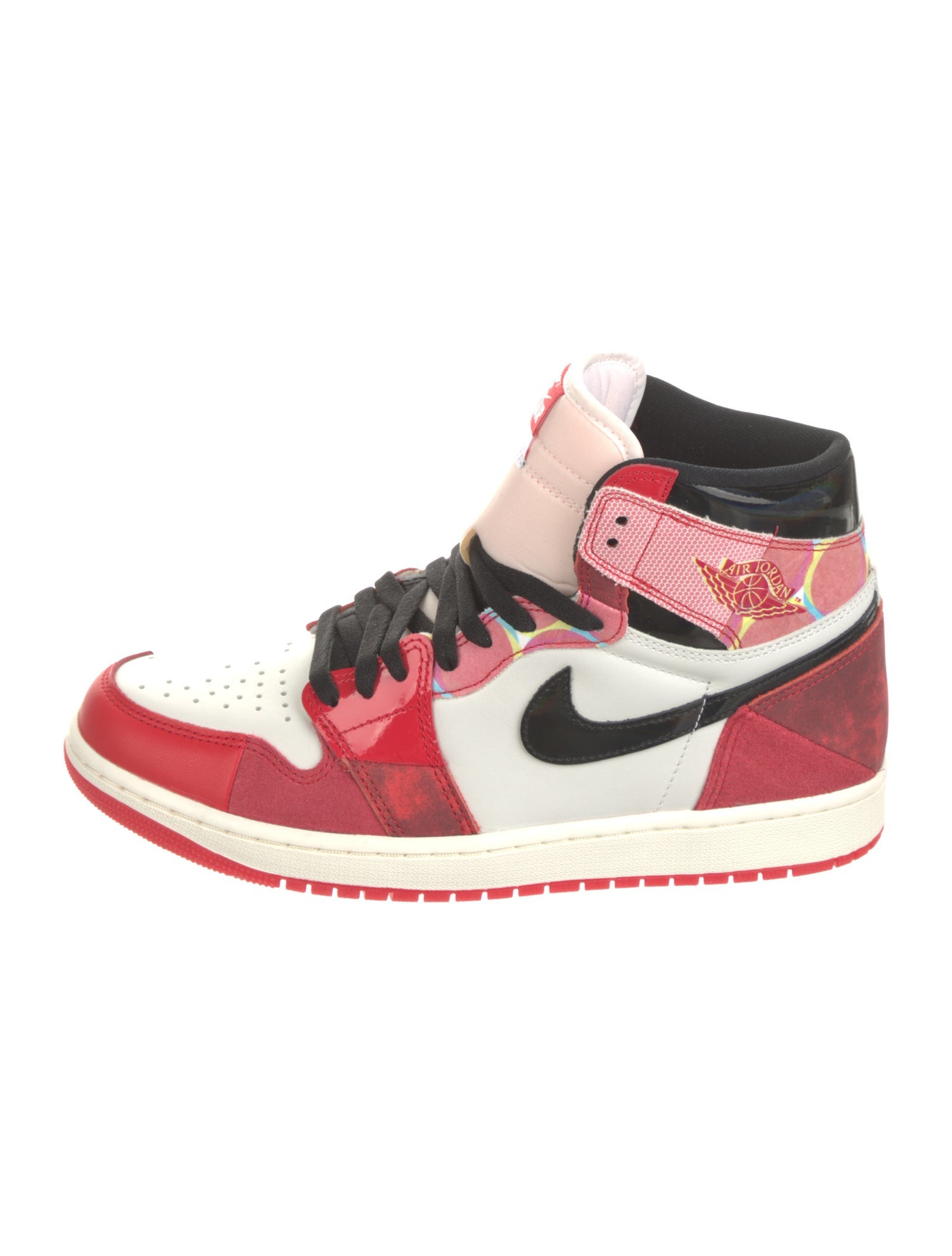 Jordan Leather Colorblock Pattern Sneakers - Red Sneakers, Shoes ...