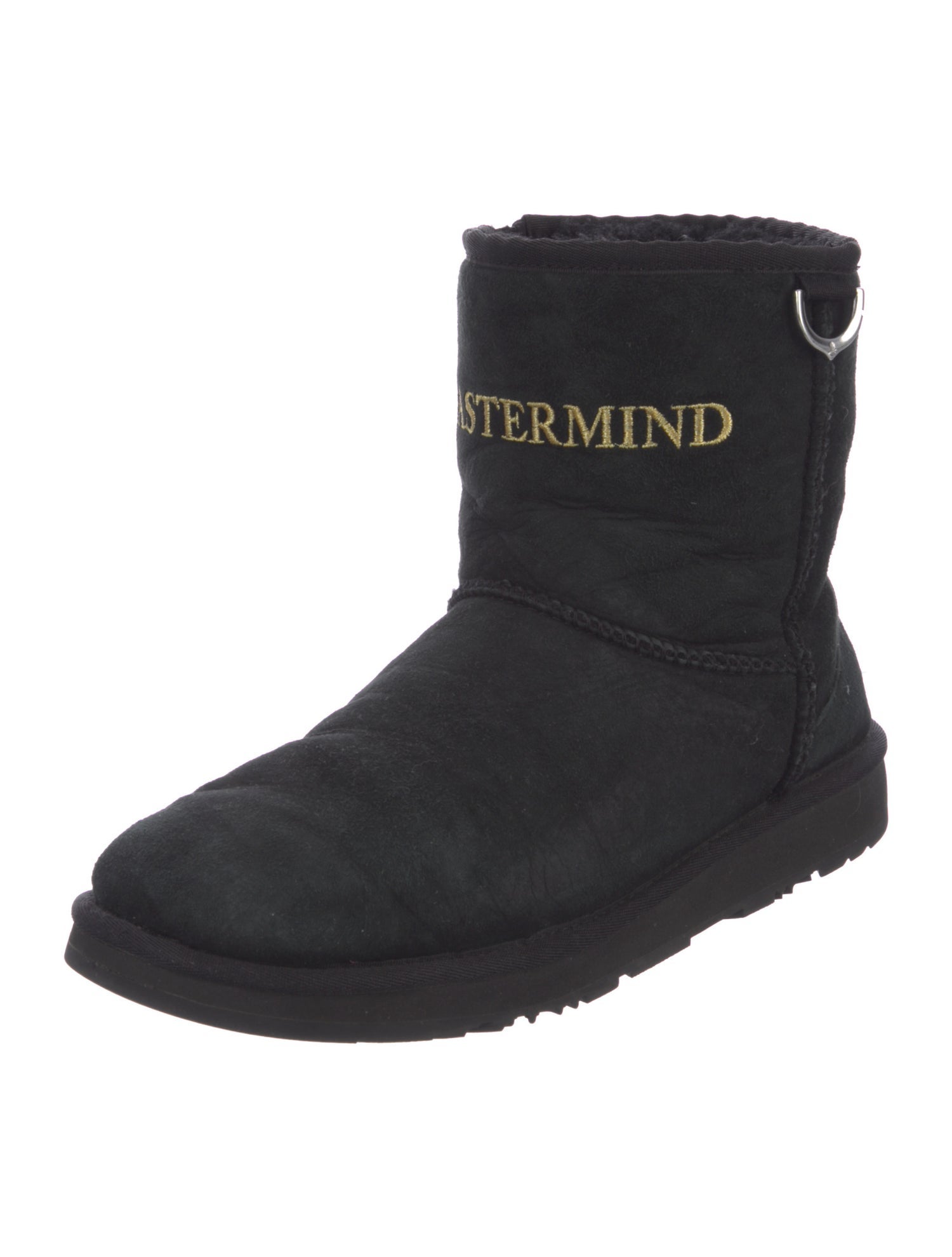 UGG x Mastermind Suede Embroidered Accent Boots - Black Boots, Shoes ...