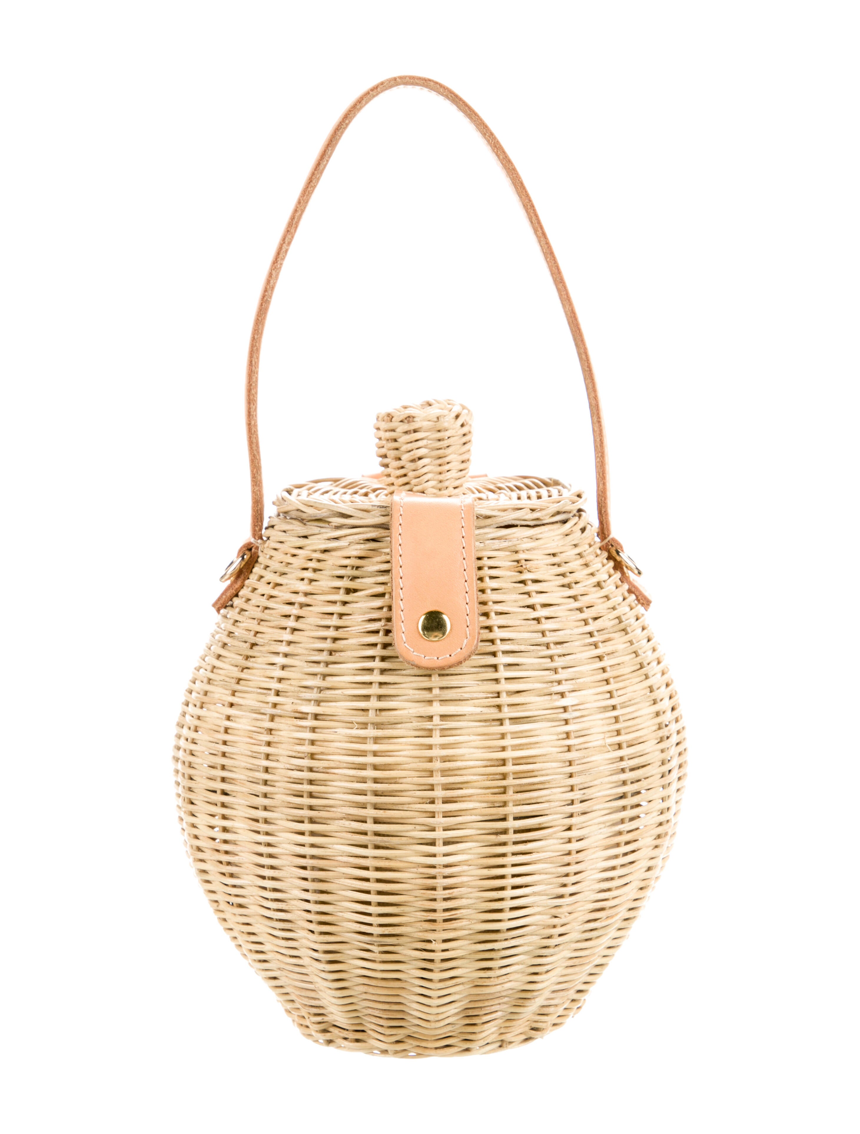 Ulla Johnson Rattan Leather Trim Bucket Bag - Neutrals Bucket Bags ...