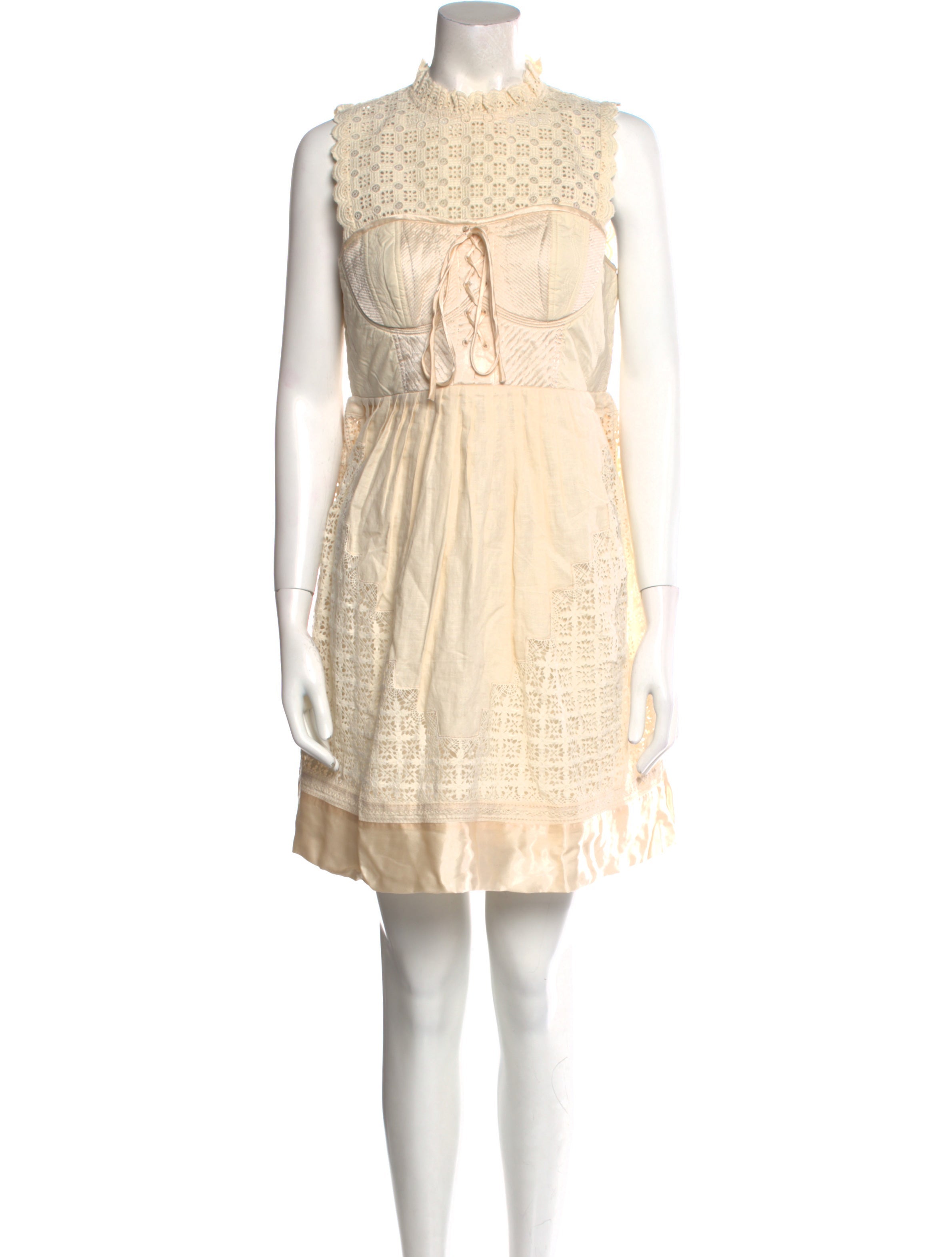 Ulla Johnson Lace Pattern Mini Dress w/ Tags - Neutrals Dresses ...