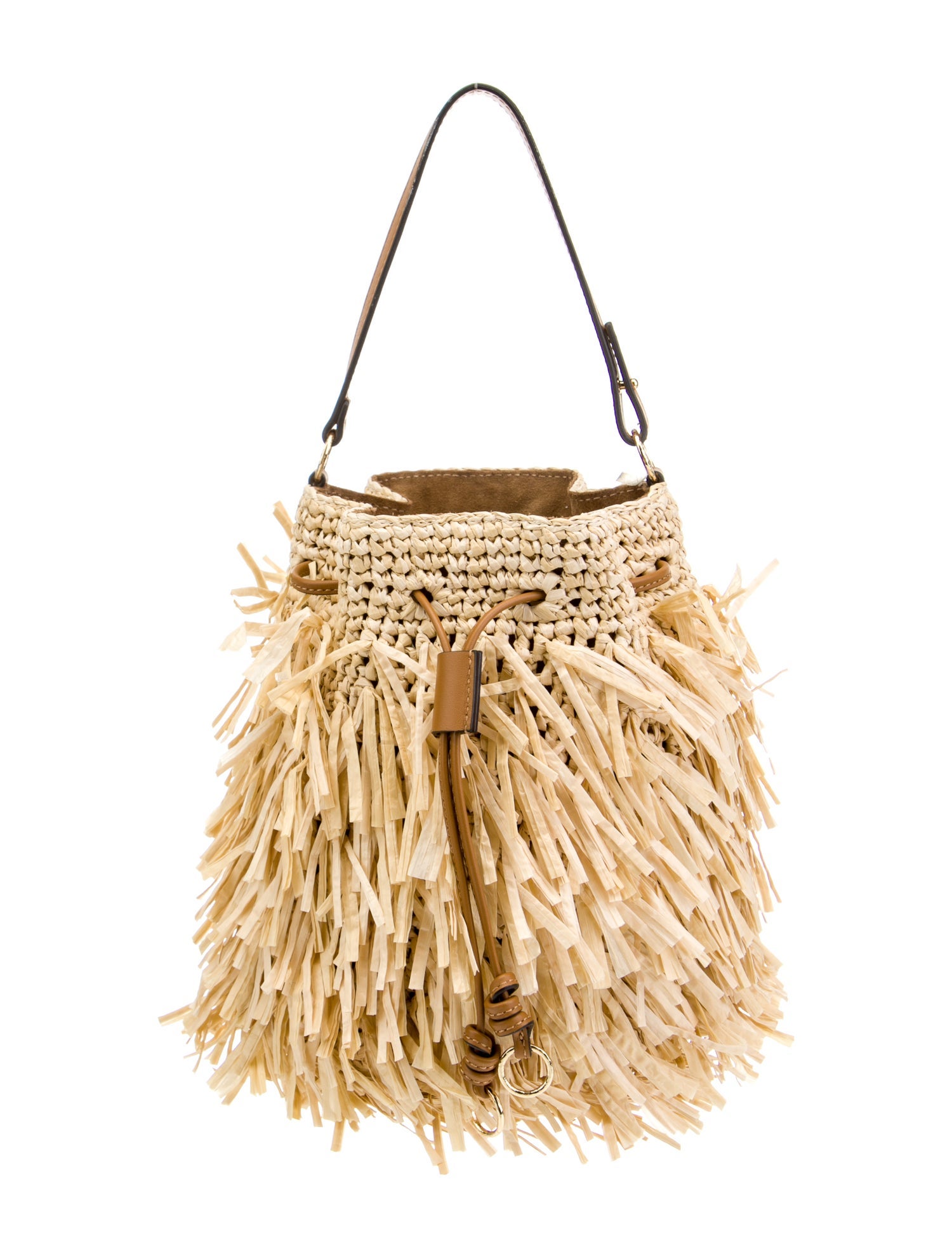 Yves Saint Laurent Rive Gauche Leather Drawstring Bucket Bag - Black ...