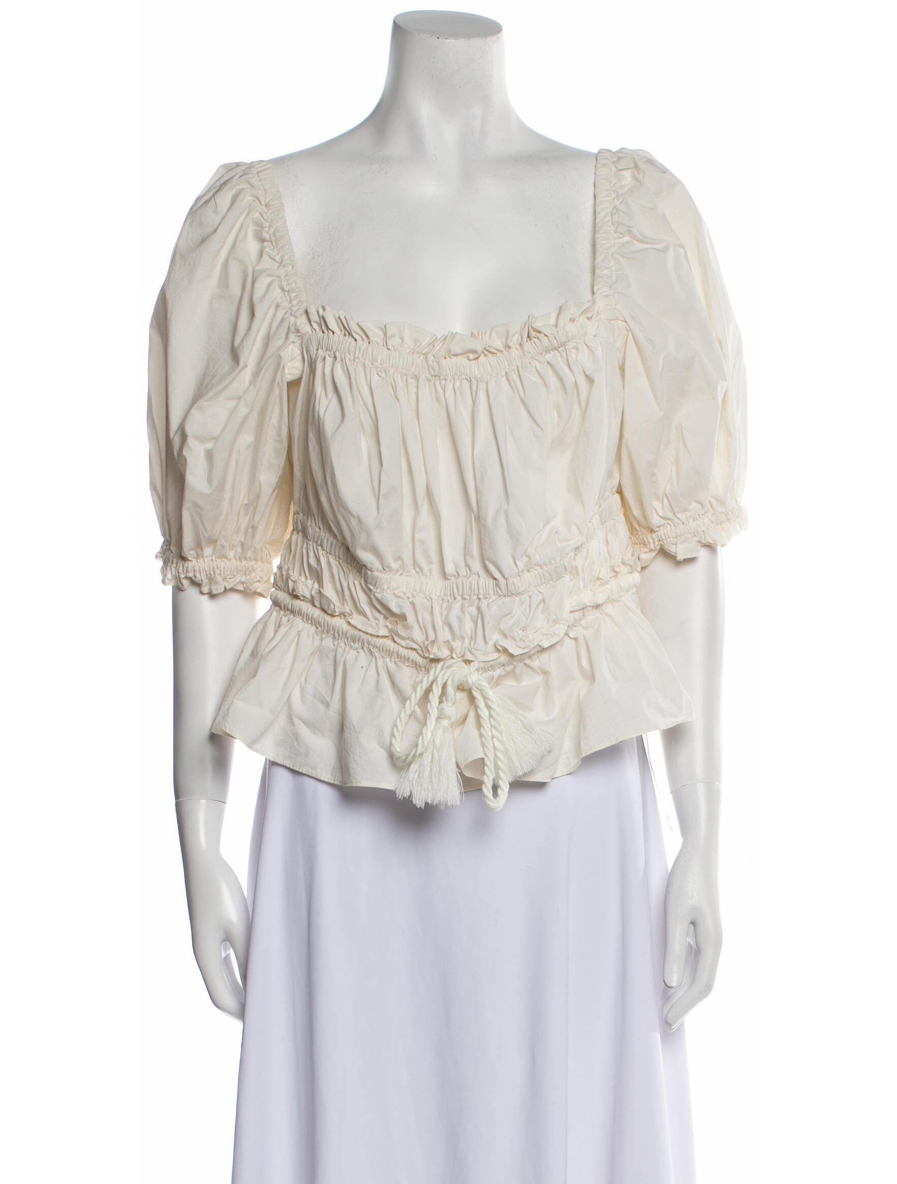 LoveShackFancy Silk Square Neckline Blouse - Neutrals Tops, Clothing ...