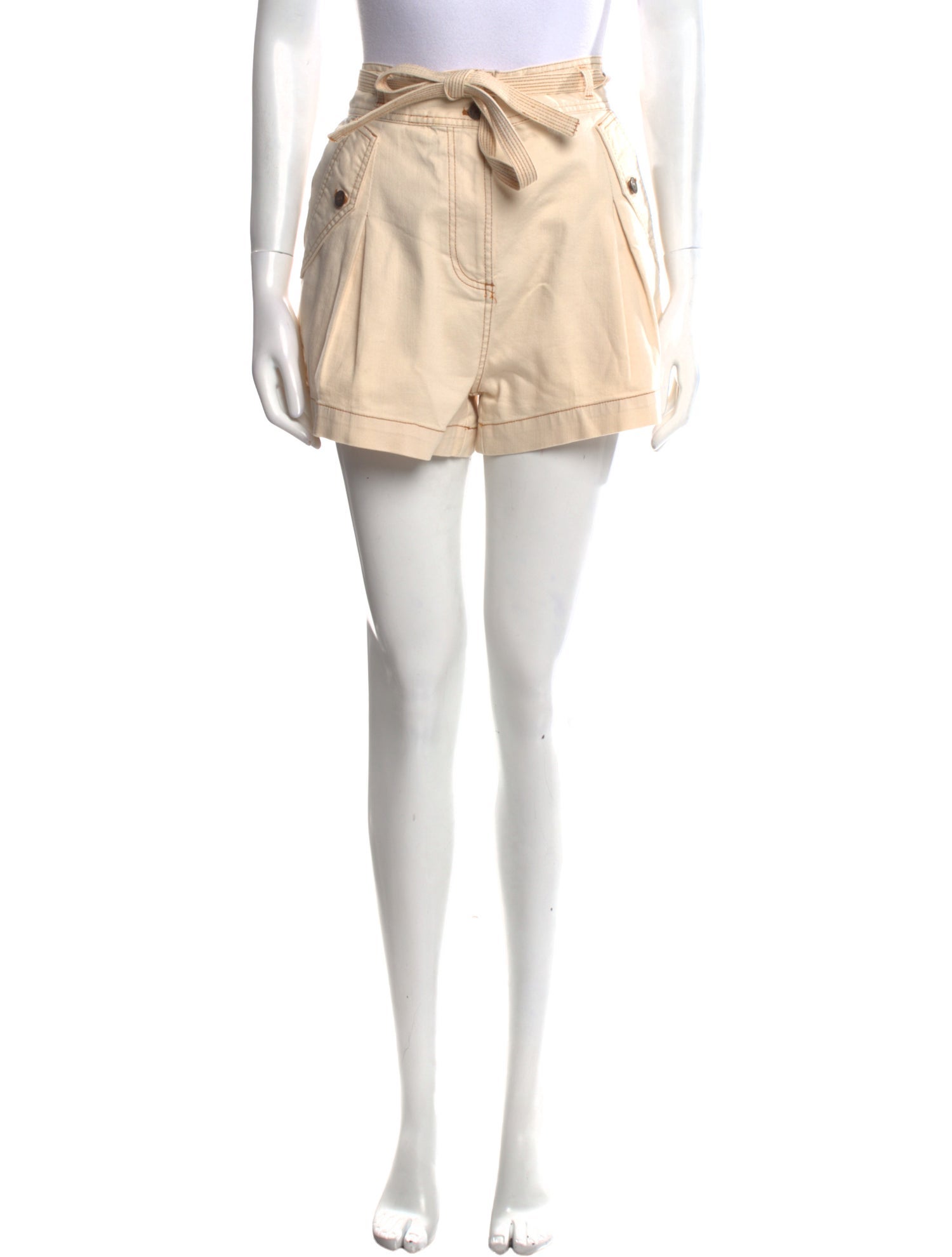 Zimmermann Linen Mini Shorts - Neutrals, 12.25" Rise Shorts, Clothing ...