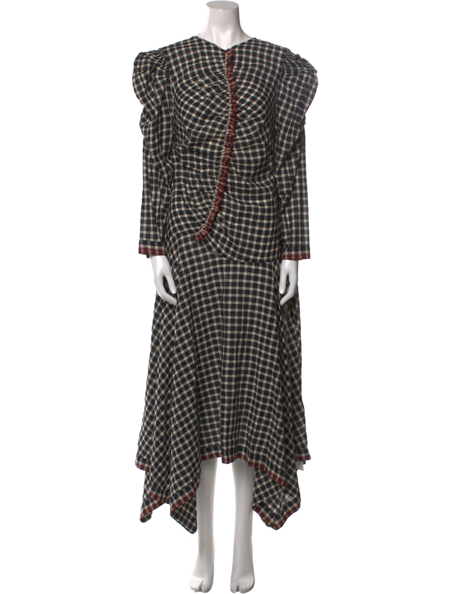 Ulla Johnson Plaid Print Midi Length Dress - Neutrals Dresses, Clothing ...