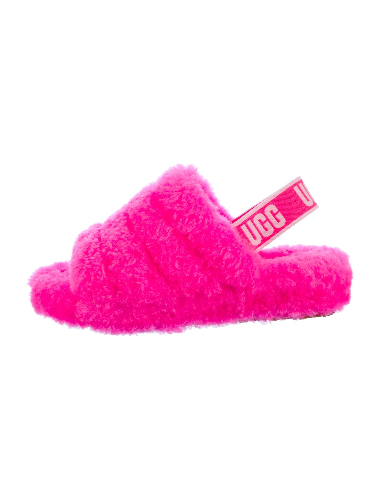UGG Faux Fur Slingback Sandals - Pink Sandals, Shoes - WUUGG116277 ...