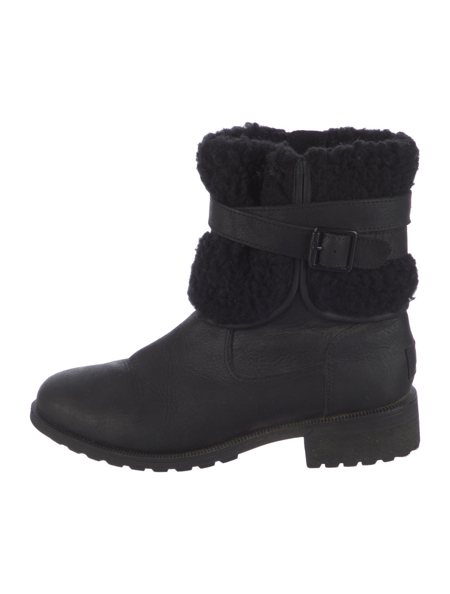UGG Suede Moto Boots - Black Boots, Shoes - WUUGG117931 | The RealReal