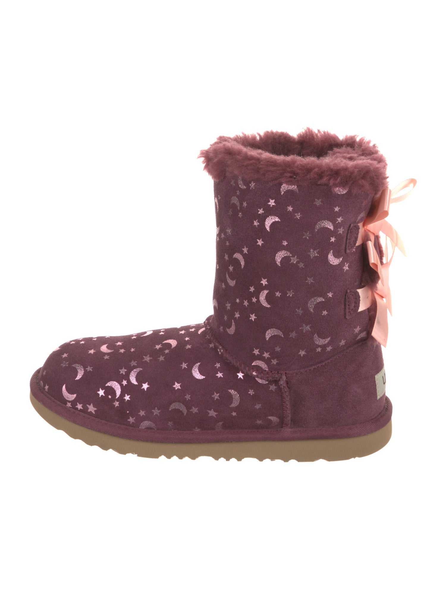 UGG Suede Graphic Print Boots - Burgundy Boots, Shoes - WUUGG118640 ...