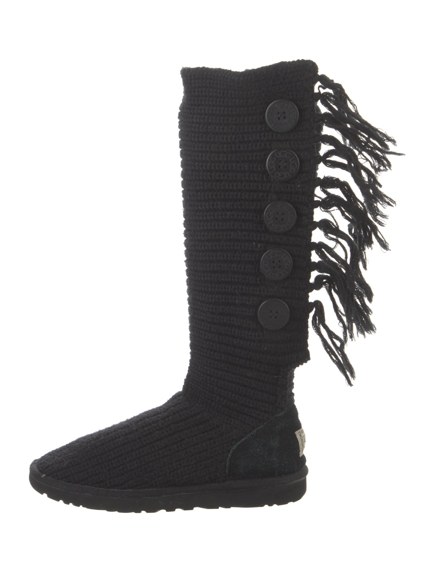 UGG Fringe Trim Accent Boots - Black Boots, Shoes - WUUGG121654 | The ...