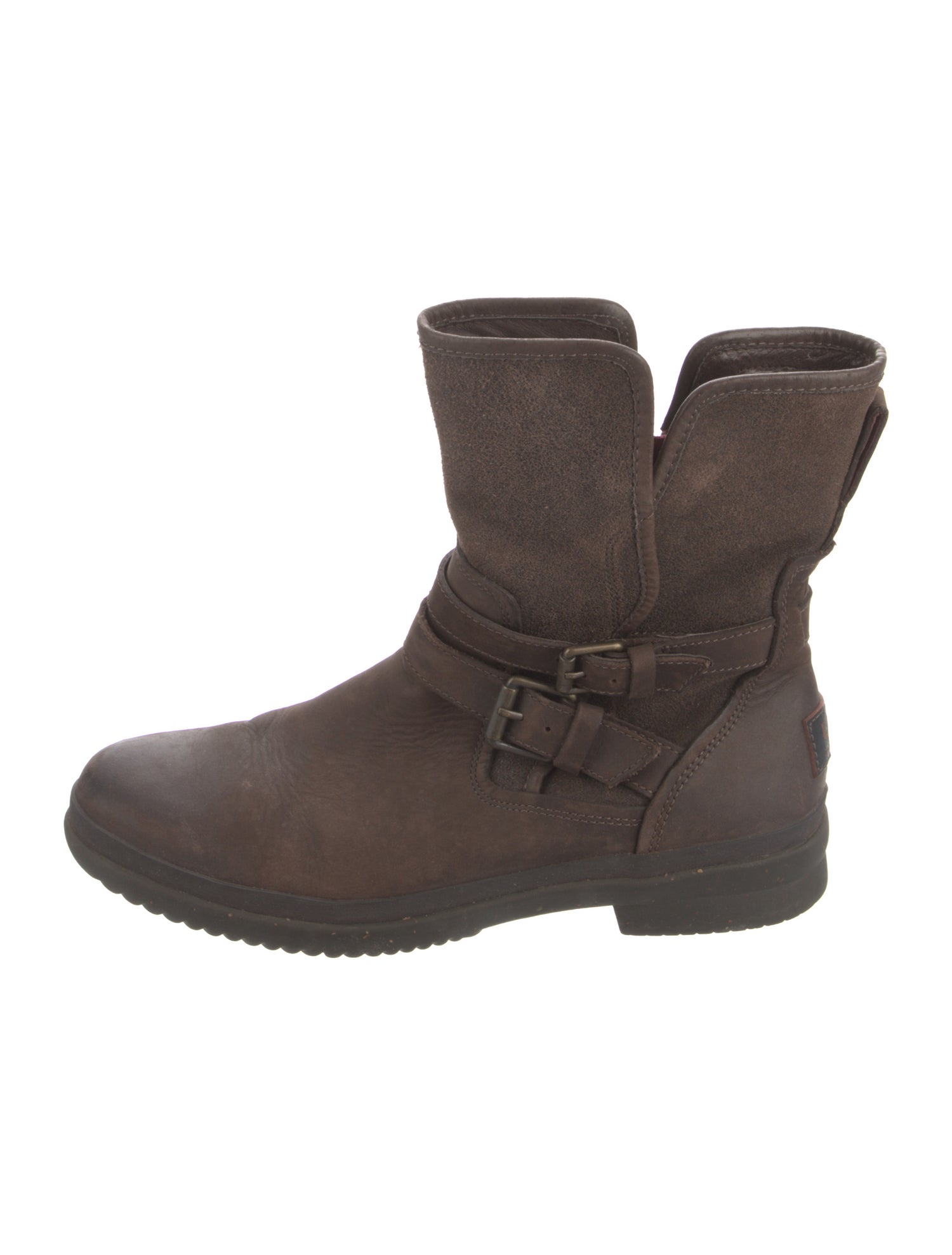 UGG Leather Moto Boots - Brown Boots, Shoes - WUUGG121739 | The RealReal