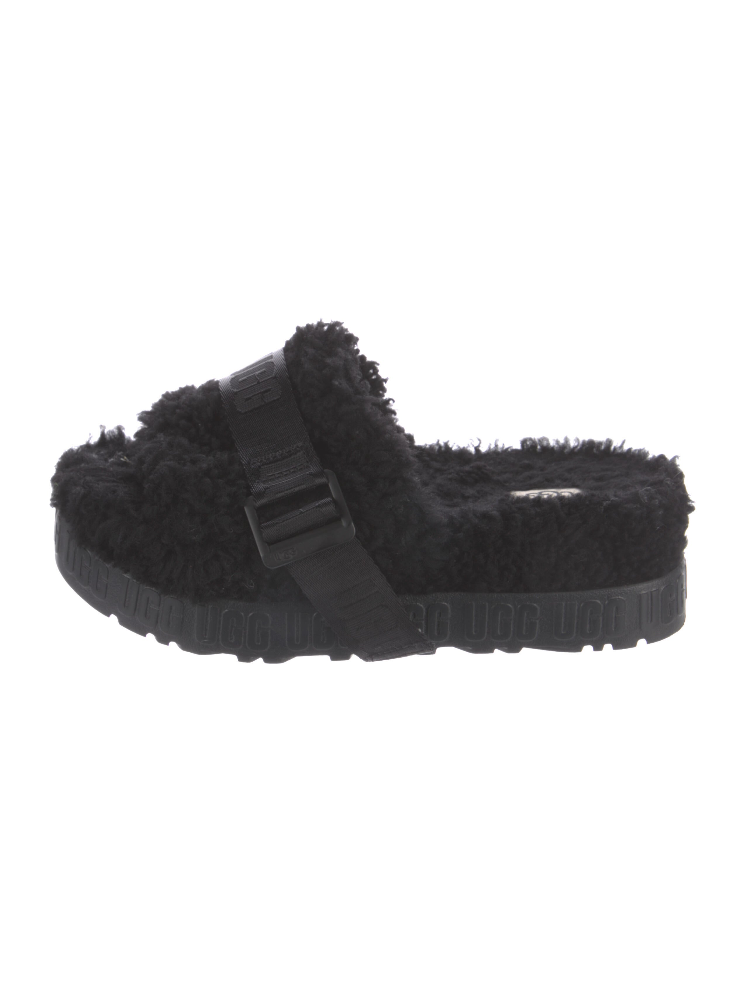 UGG Shearling Slides - Black Sandals, Shoes - WUUGG76725 | The RealReal