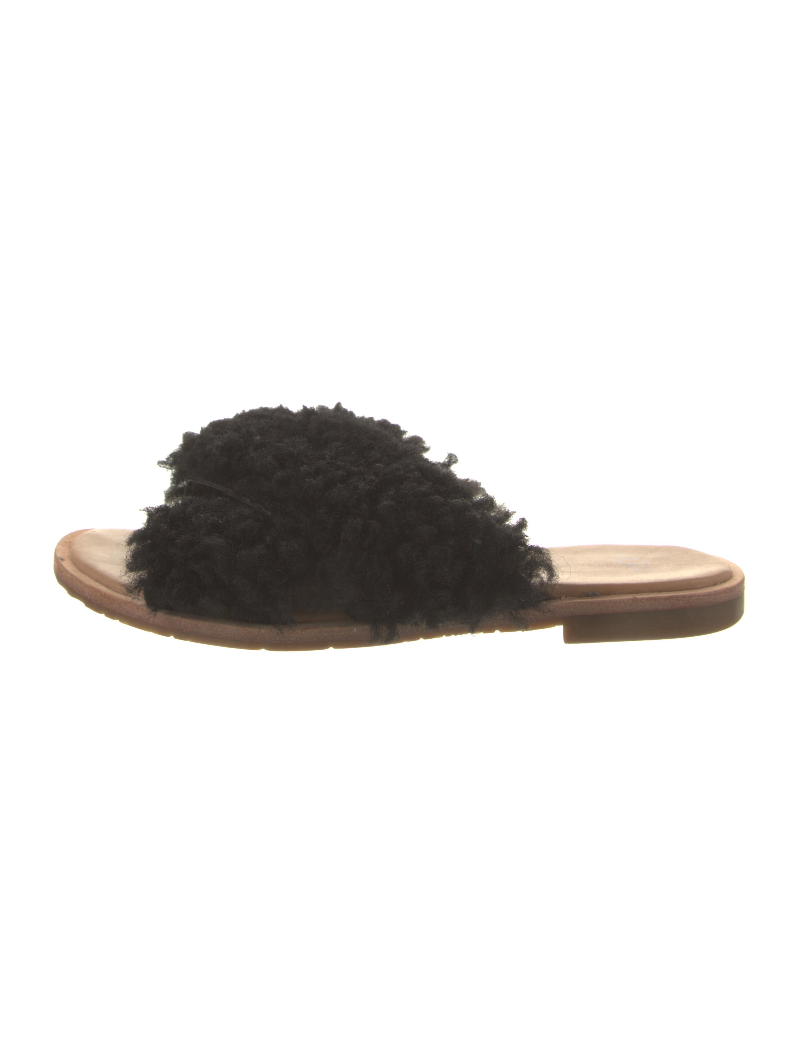 UGG Shearling Slides - Black Sandals, Shoes - WUUGG78894 | The RealReal