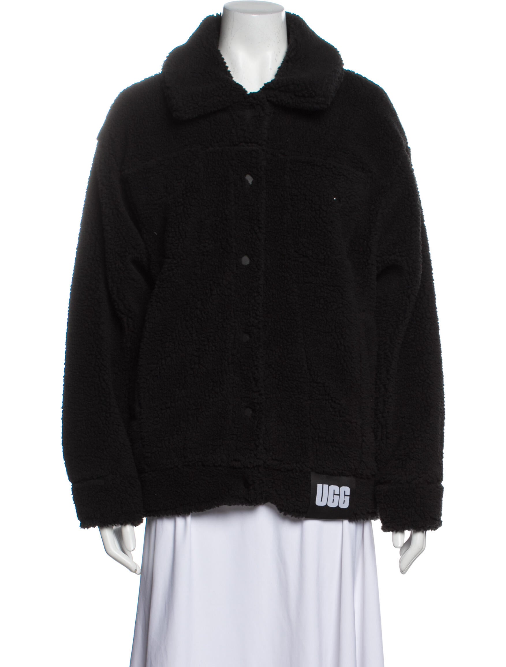 UGG Faux Fur Jacket - Black Jackets, Clothing - WUUGG81572 | The RealReal