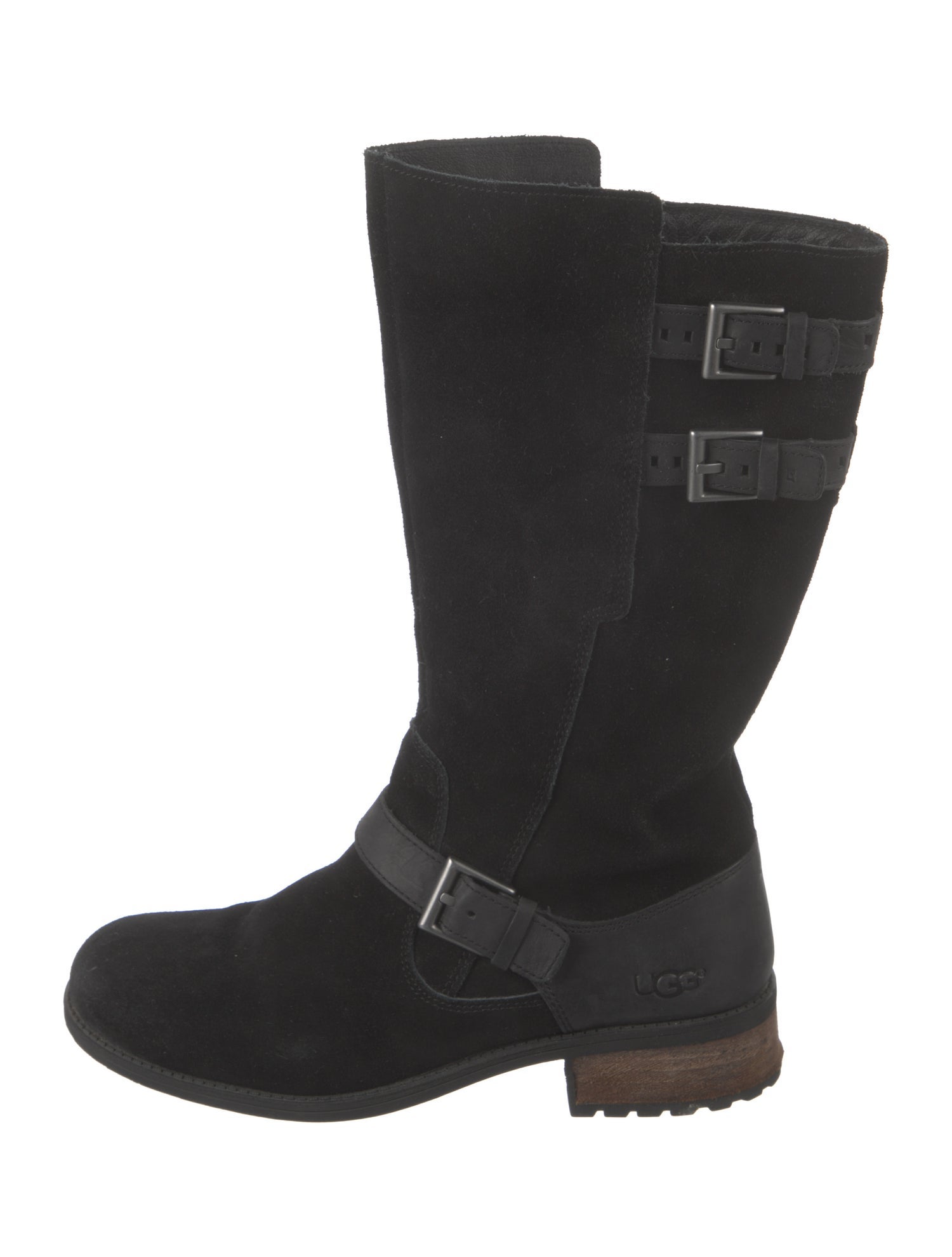 UGG Suede Moto Boots - Black Boots, Shoes - WUUGG98731 | The RealReal