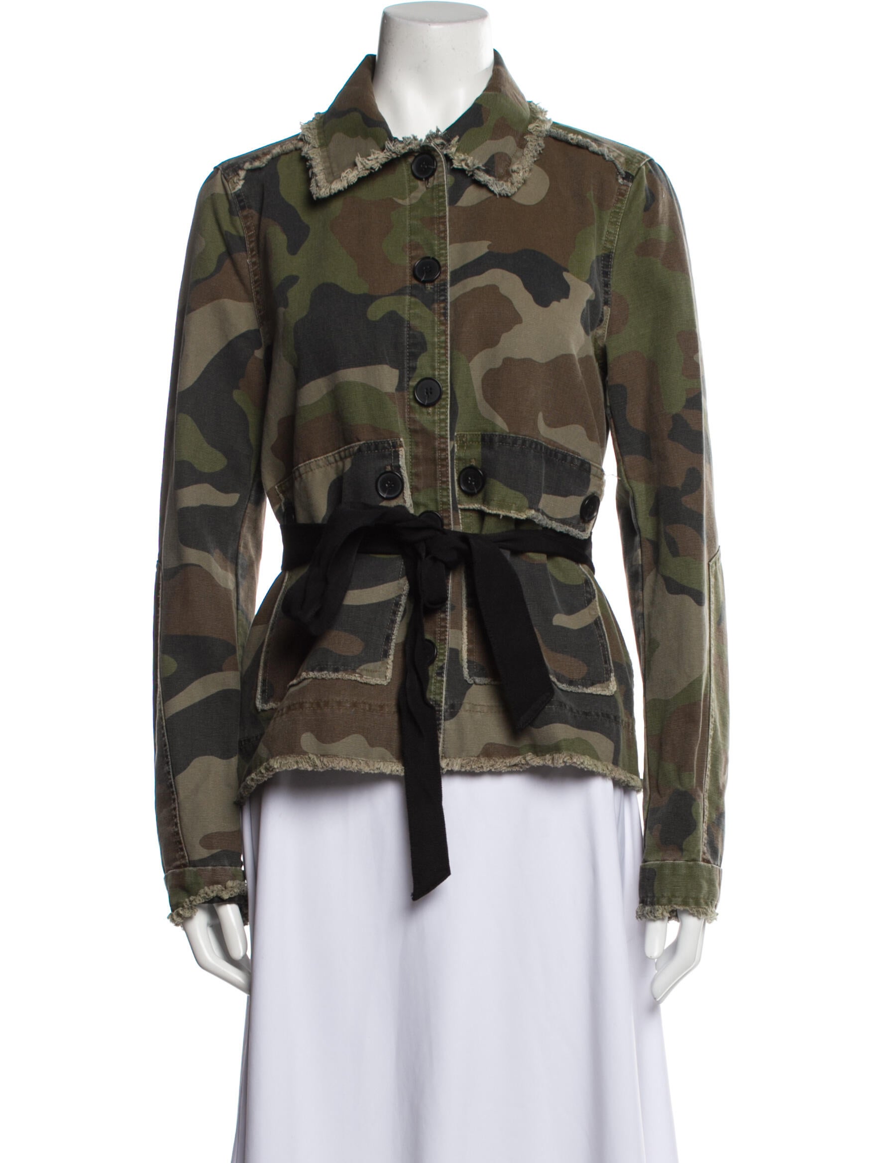 Veronica Beard Camouflage Print Utility Jacket - Green Jackets ...