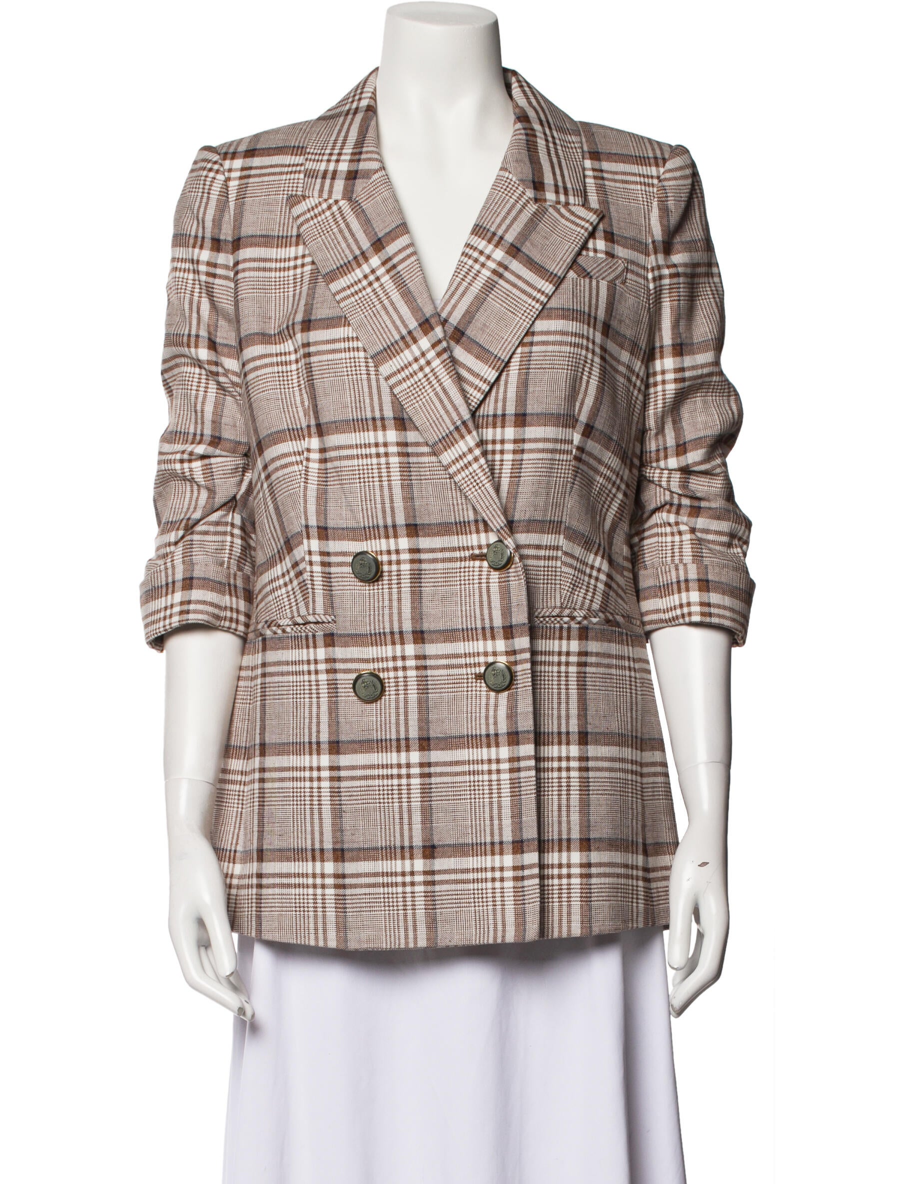 Veronica Beard Plaid Print Blazer w/ Tags - Brown Jackets, Clothing ...