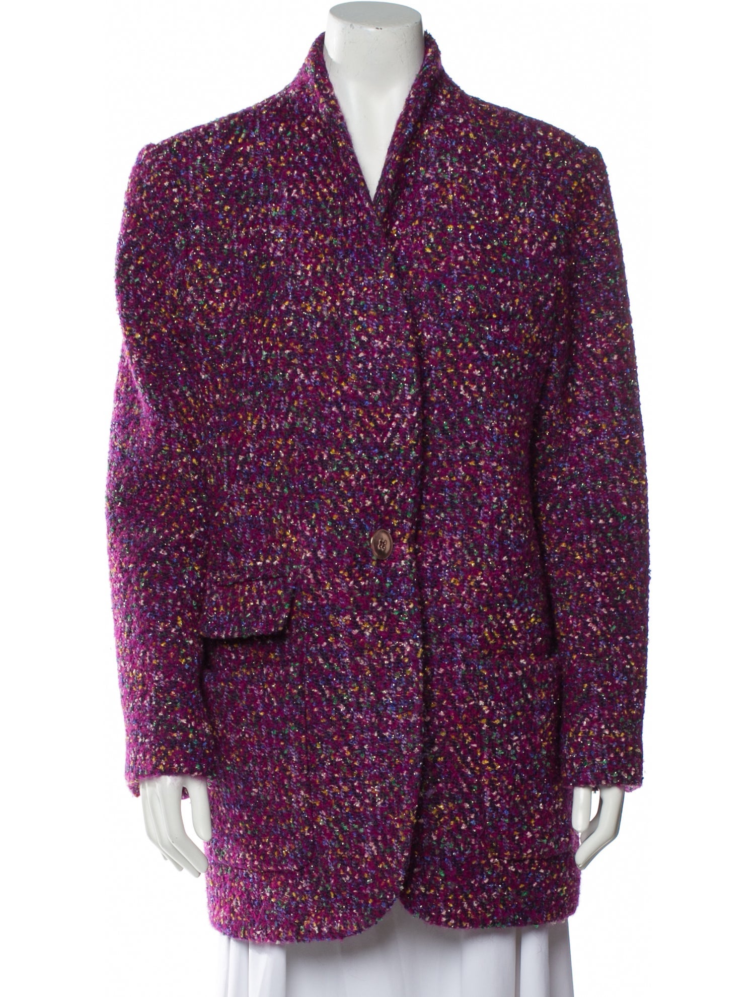 Veronica Beard Tweed Pattern Coat - Purple Coats, Clothing - WV1230432 ...