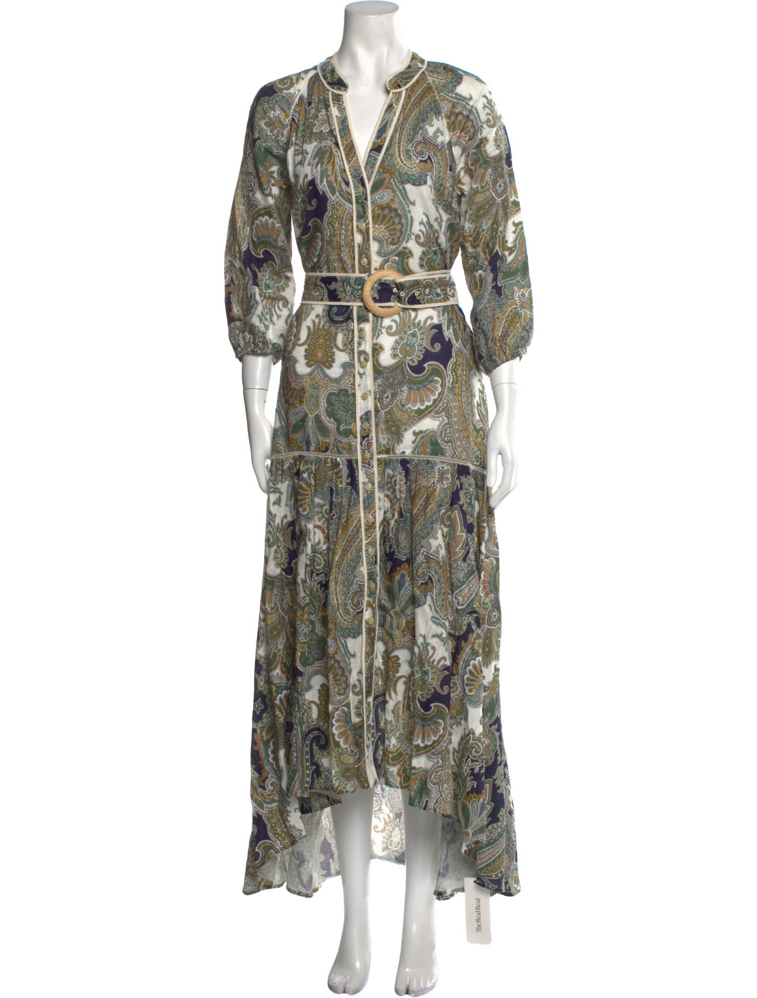 Veronica Beard Paisley Print Long Dress - Green Dresses, Clothing ...