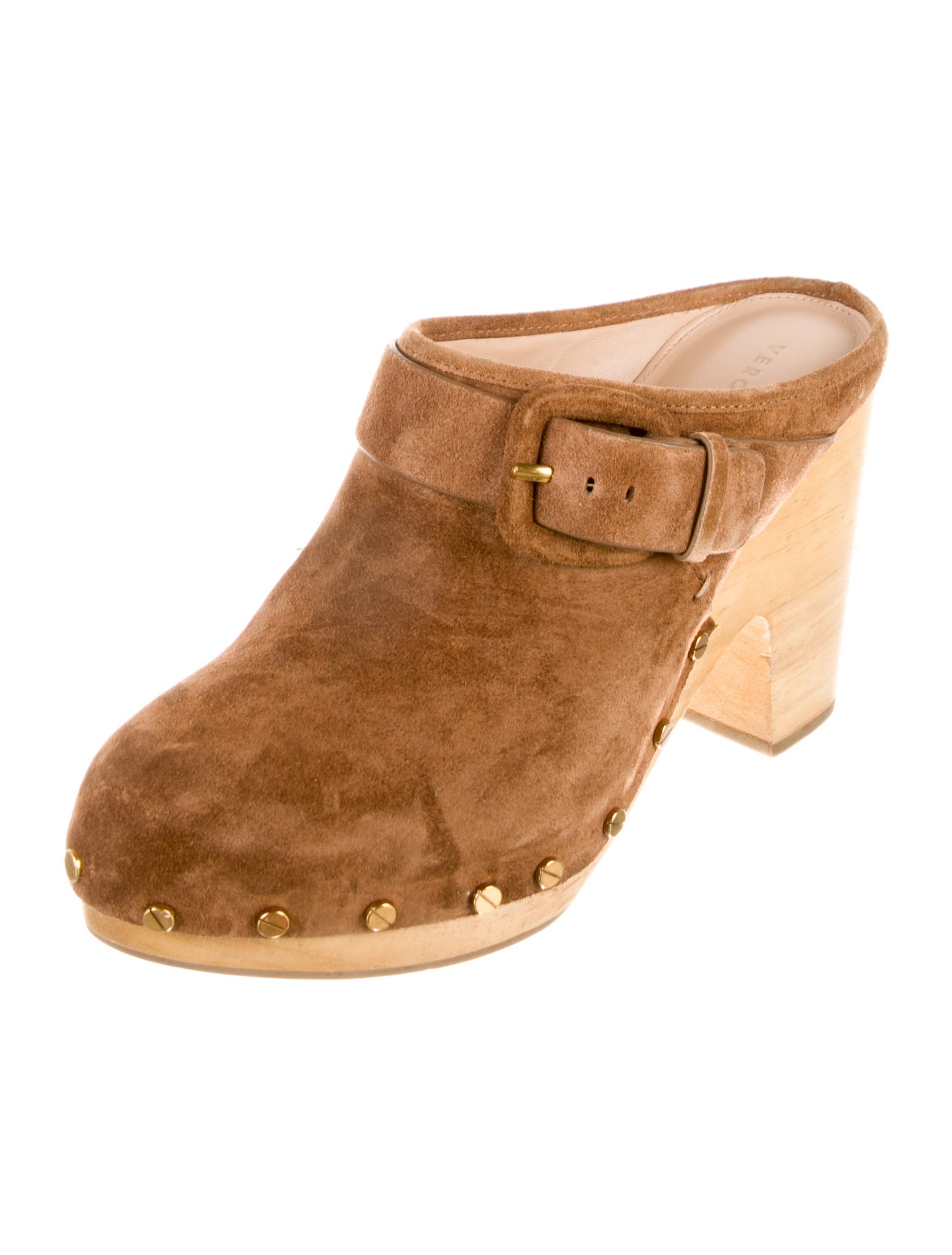 Veronica Beard Suede Studded Accents Mules - Neutrals Pumps, Shoes ...