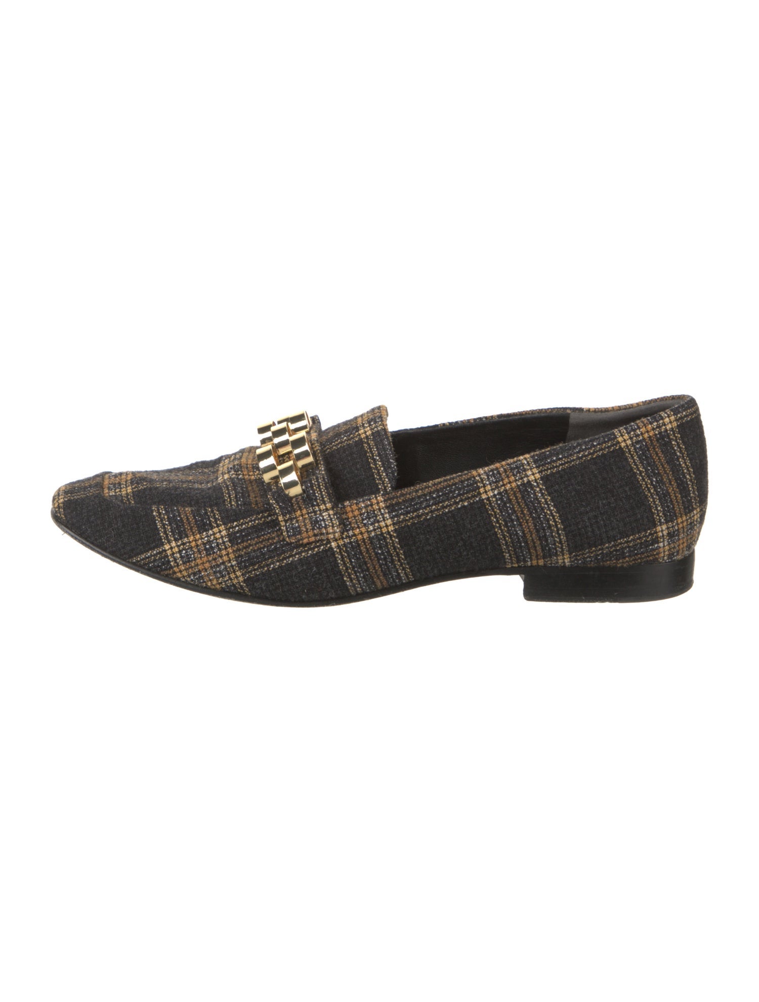 Veronica Beard Tweed Plaid Print Loafers - Black Flats, Shoes ...