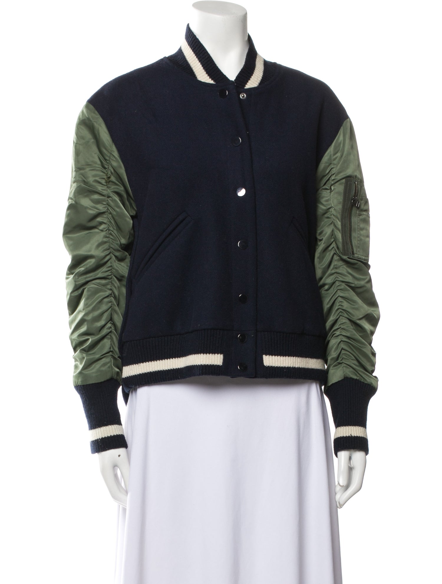 Veronica Beard Colorblock Pattern Bomber Jacket - Blue Jackets, Clothing - WV1242438 | The RealReal