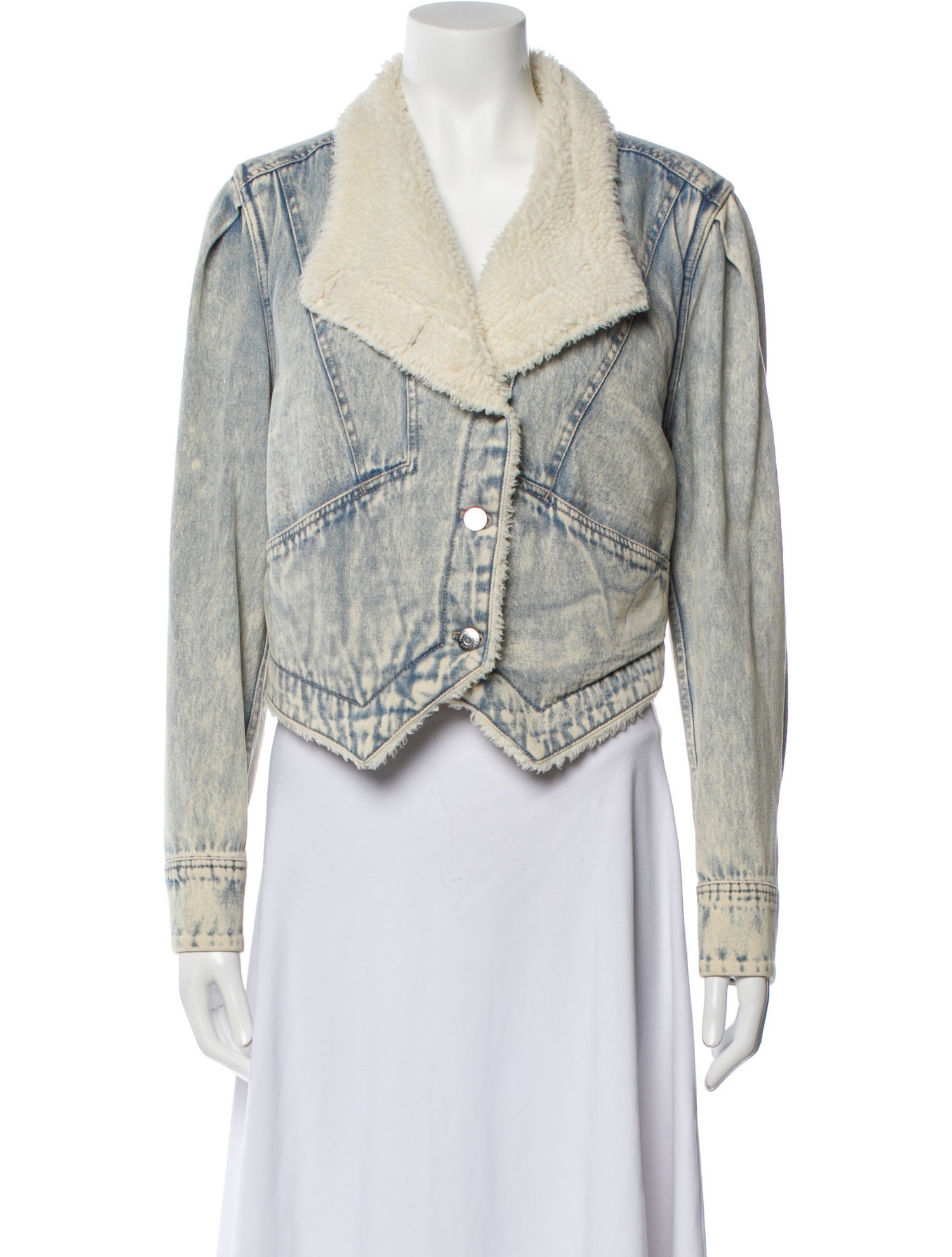 Veronica Beard Tweed Pattern Denim Jacket - Blue Jackets, Clothing ...