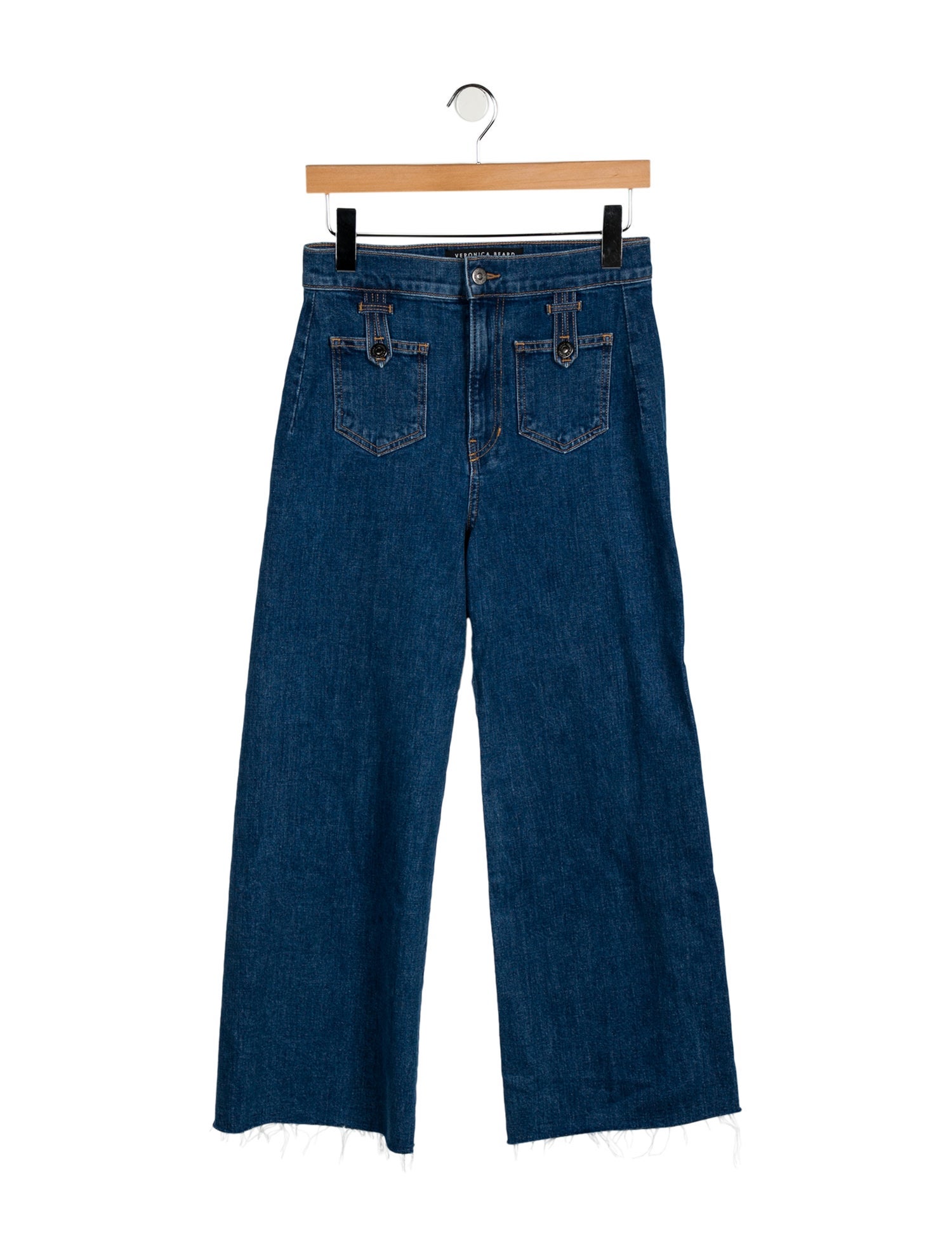 Veronica Beard High-Rise Wide Leg Jeans - Blue, 12" Rise Jeans ...