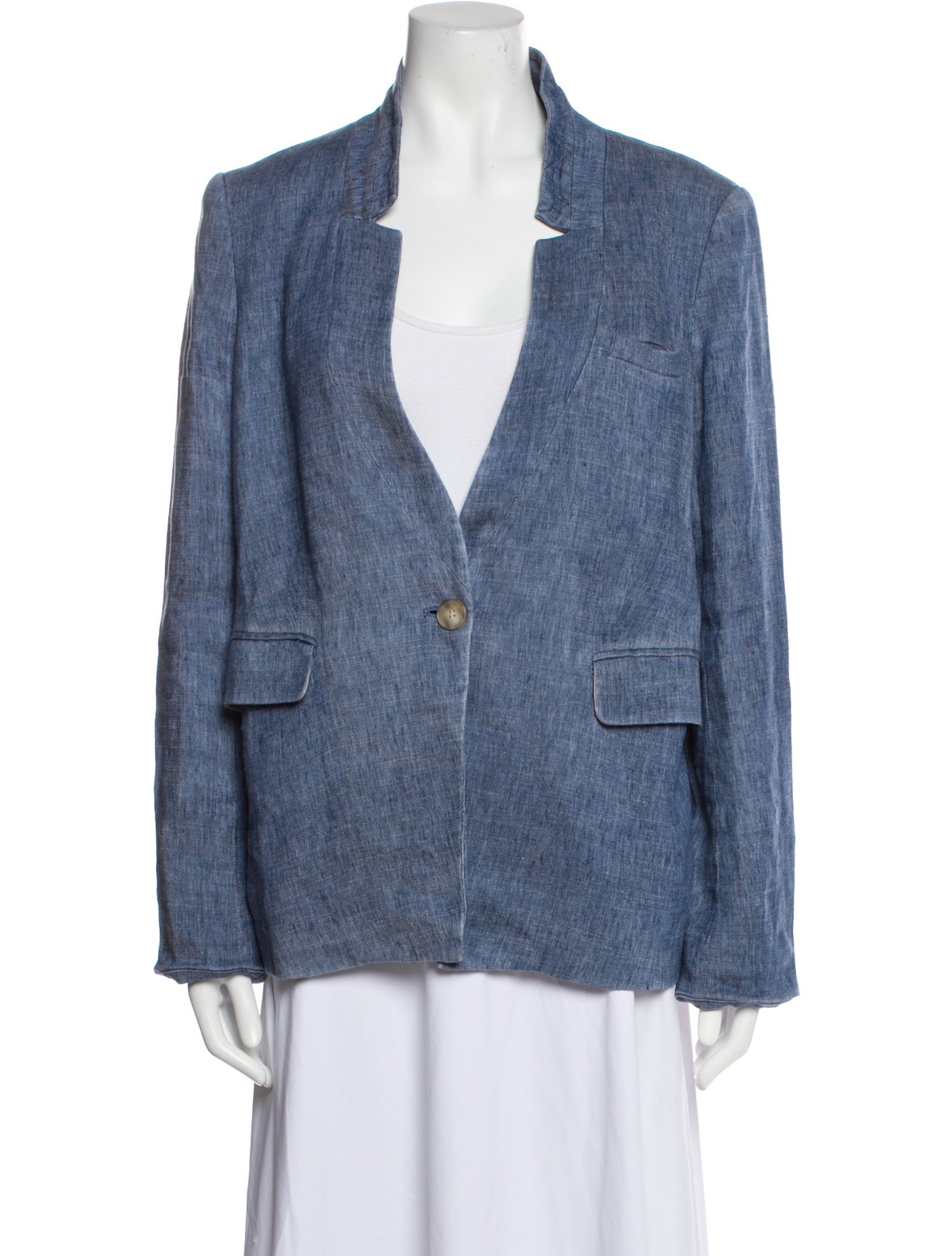 Veronica Beard Linen Denim Jacket - Blue Jackets, Clothing - WV1278470 ...