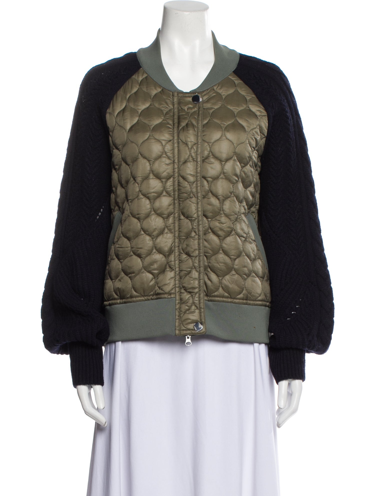 Veronica Beard Colorblock Pattern Bomber Jacket - Green Jackets, Clothing - WV1288237 | The RealReal