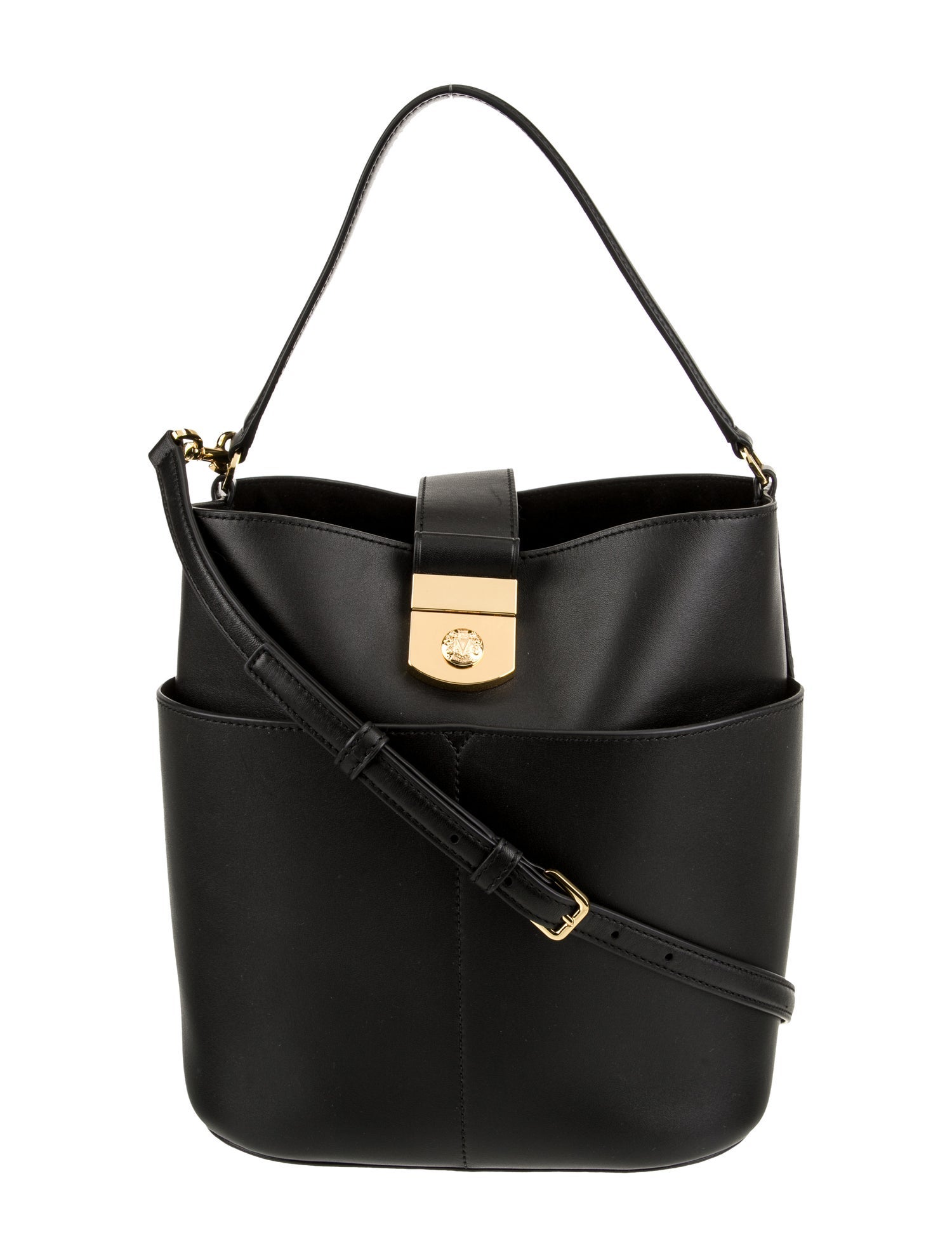 Veronica Beard Leather Shoulder Bag - Black Bucket Bags, Handbags ...
