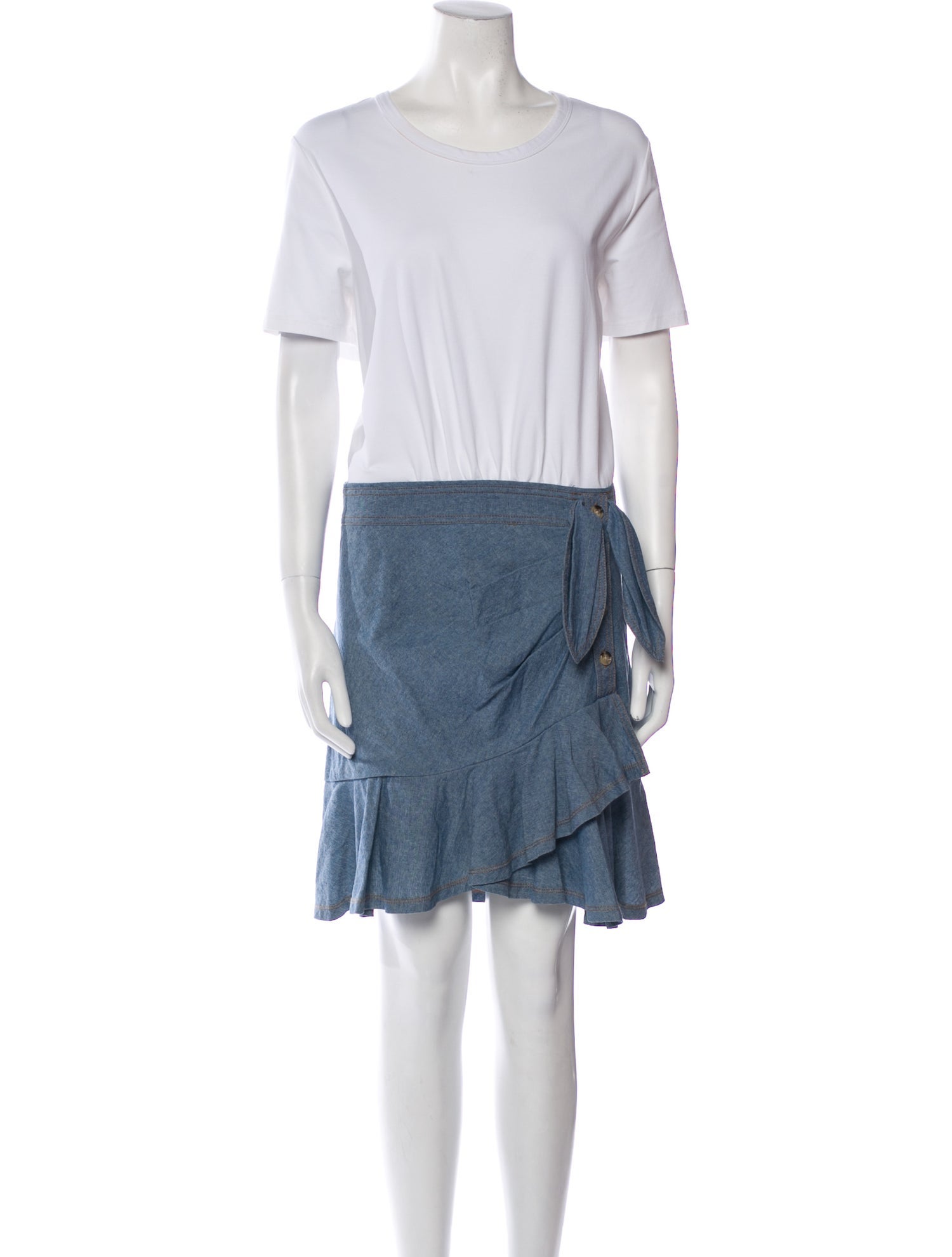 Veronica Beard Scoop Neck Knee-Length Dress - Blue Dresses, Clothing ...