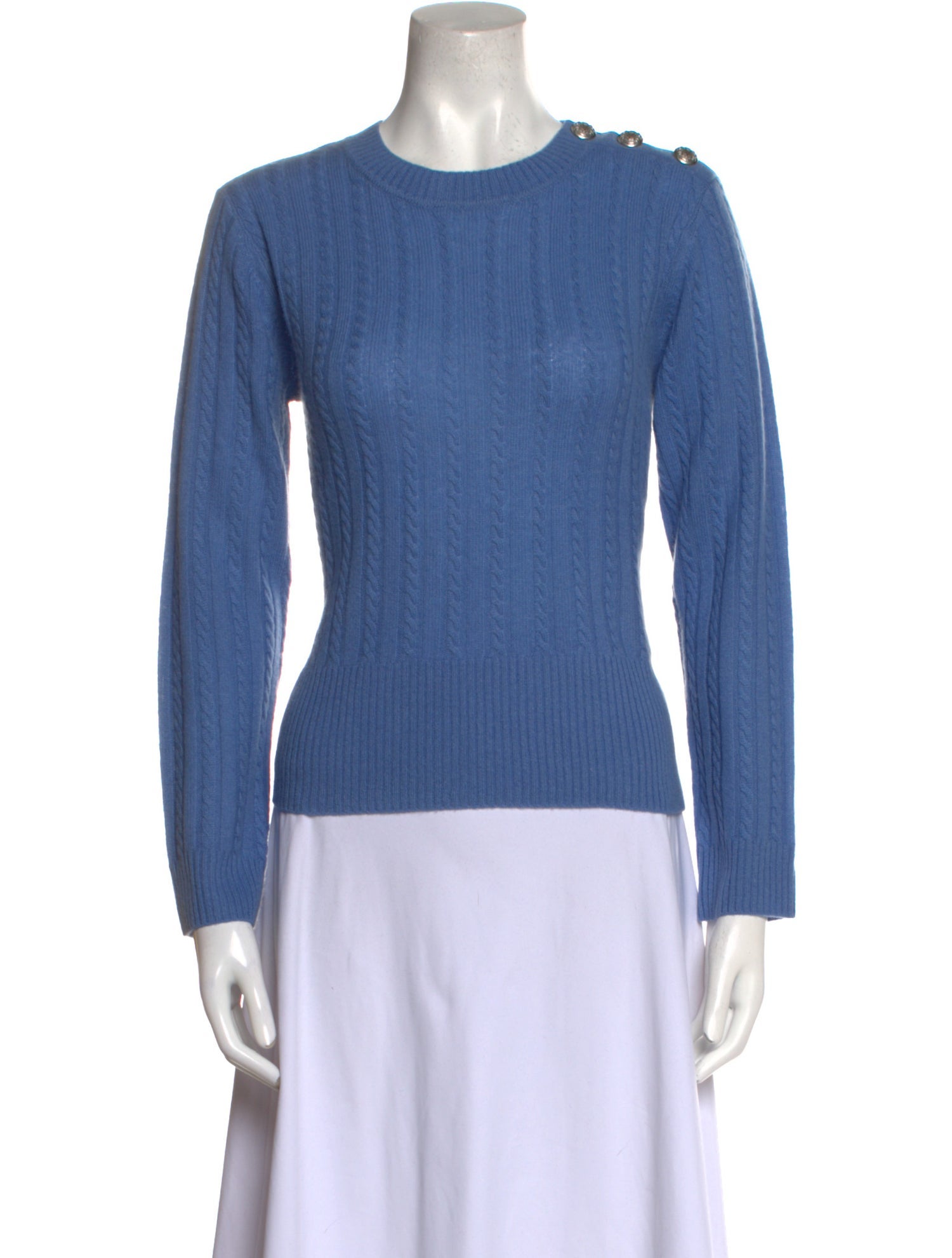 Veronica Beard Cashmere Crew Neck Sweater w/ Tags - Blue Knitwear ...
