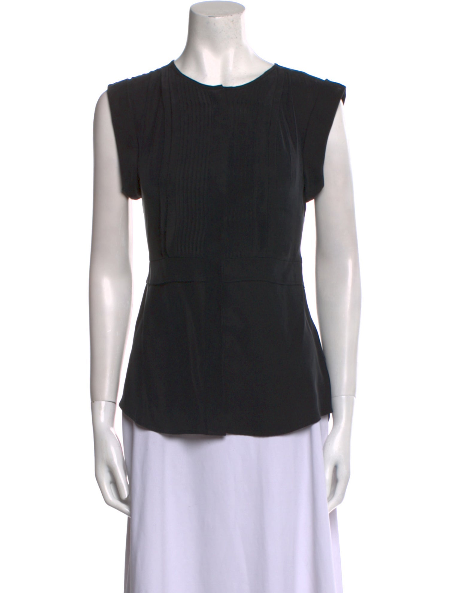 Veronica Beard Silk Scoop Neck Top - Black Tops, Clothing - WV1314094 ...