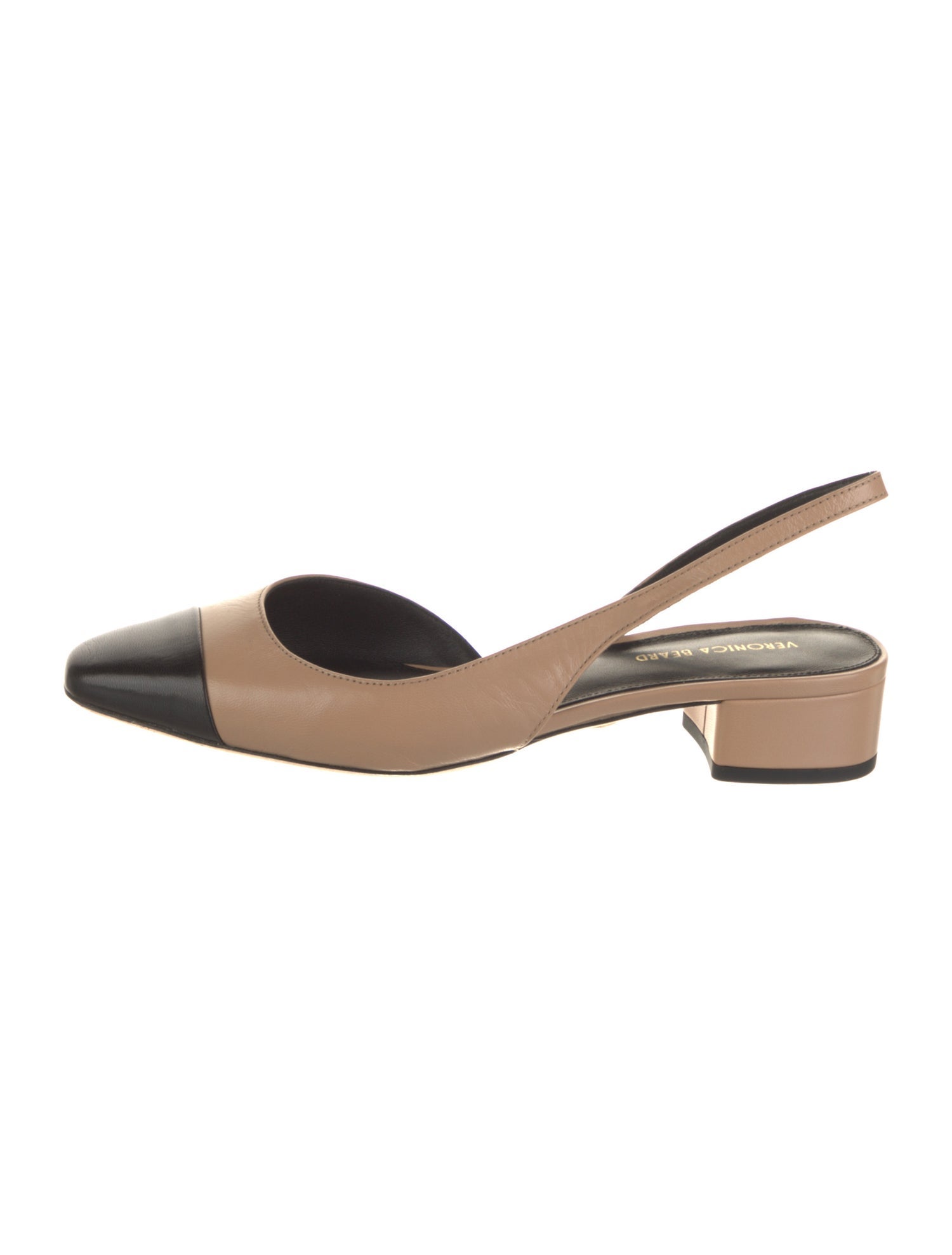 Veronica Beard Leather Colorblock Pattern Slingback Pumps - Neutrals ...