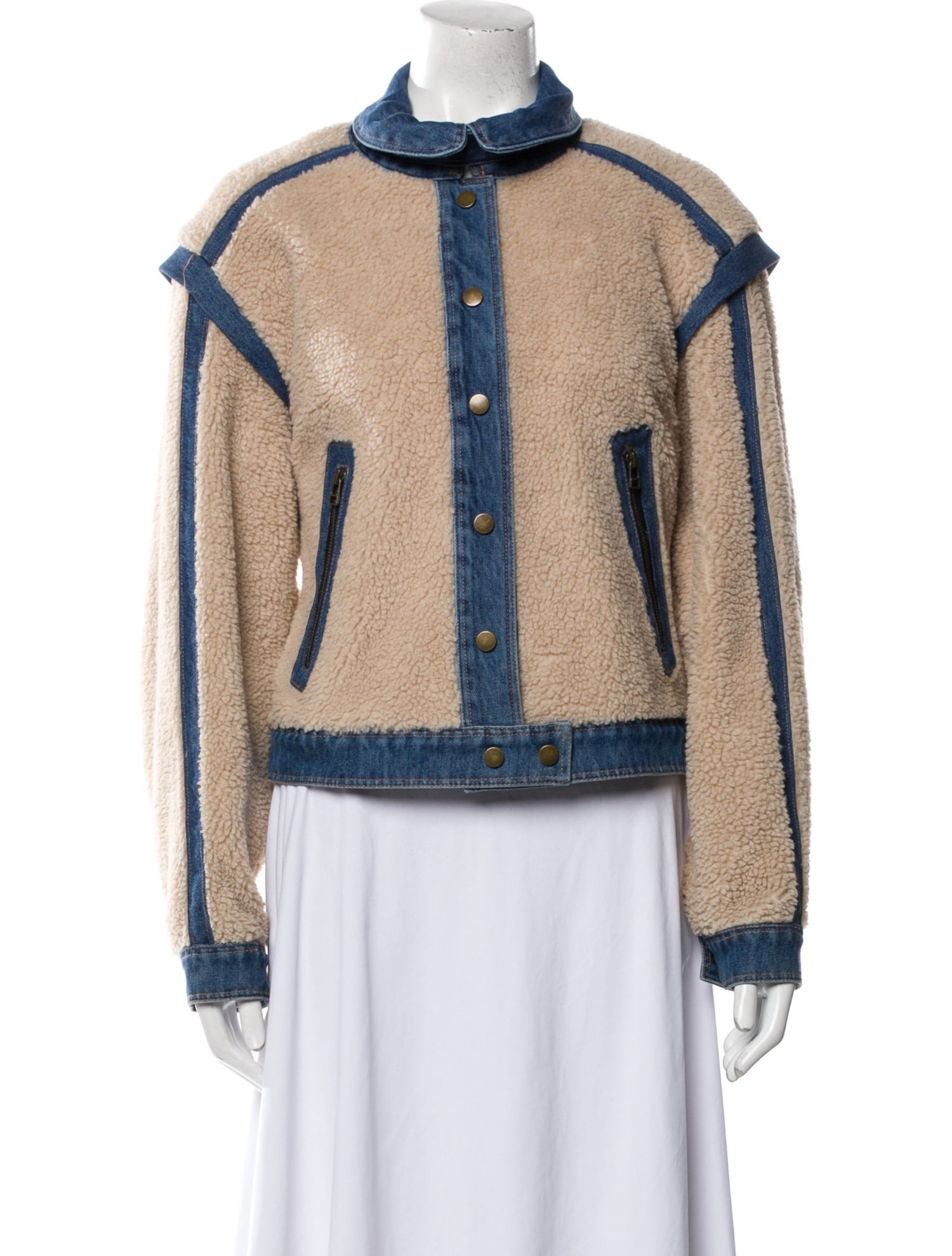 Veronica Beard Colorblock Pattern Biker Jacket - Neutrals Jackets, Clothing - WV1319828 | The ...