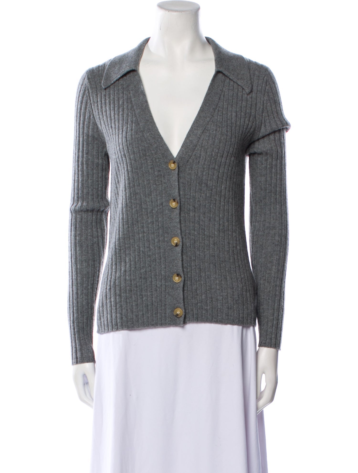 Veronica Beard Cashmere V-Neck Sweater w/ Tags - Grey Knitwear ...