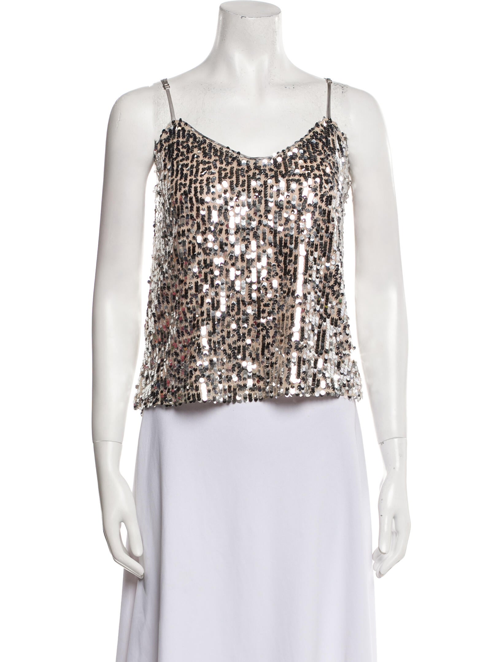 Veronica Beard Scoop Neck Sleeveless Crop Top - Neutrals Tops, Clothing ...