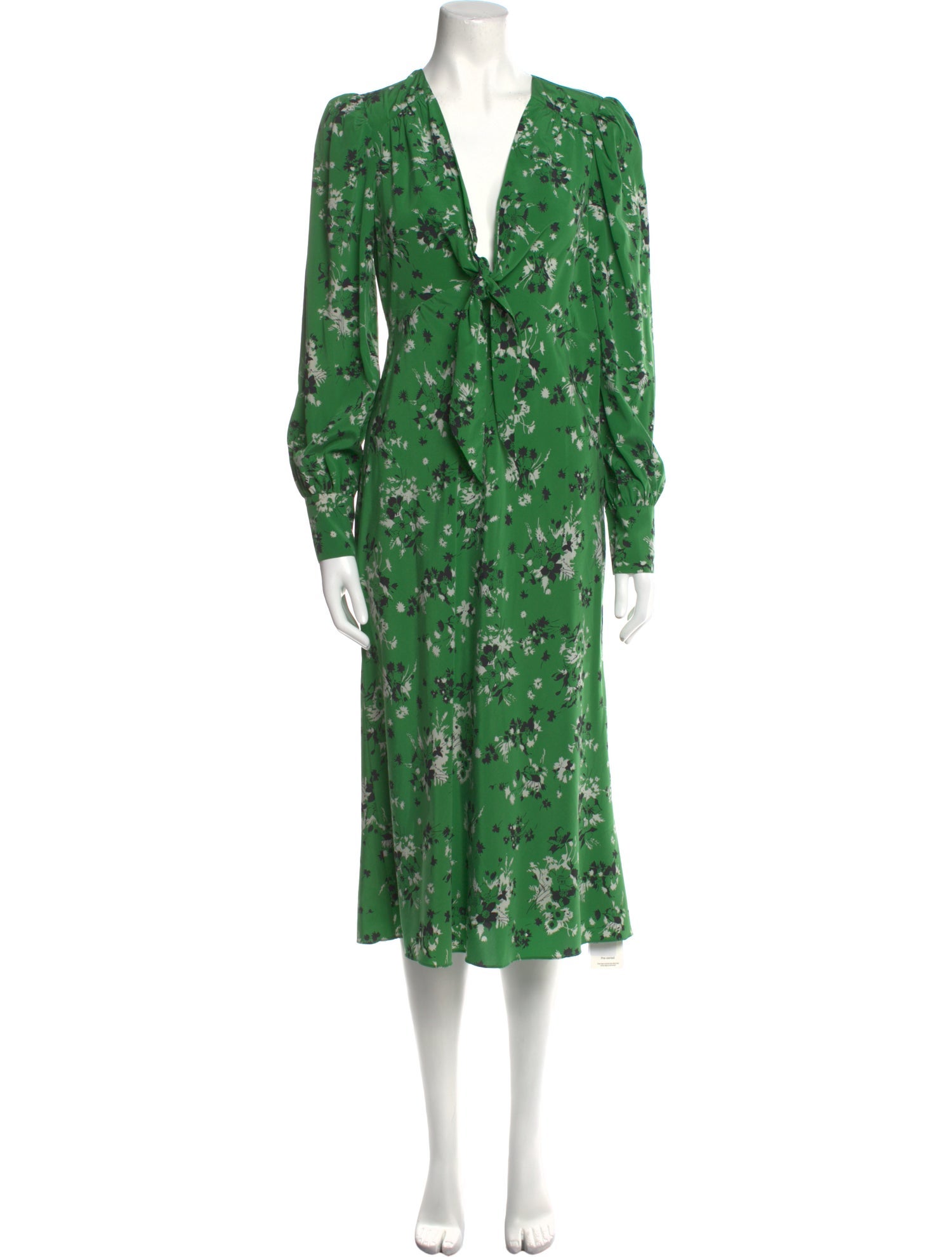 Veronica Beard Silk Midi Length Dress - Green Dresses, Clothing ...