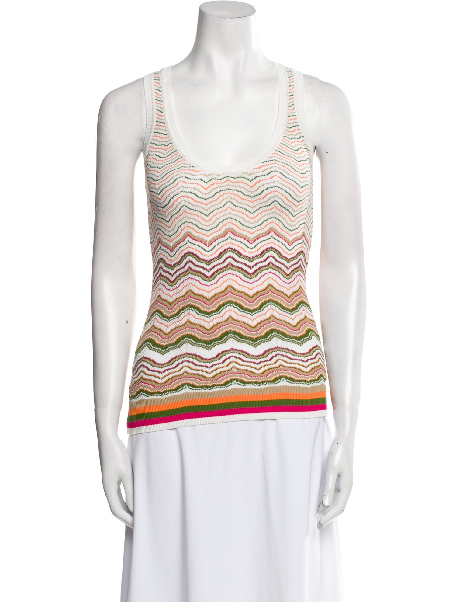 Veronica Beard Striped Scoop Neck Top - Green Tops, Clothing ...