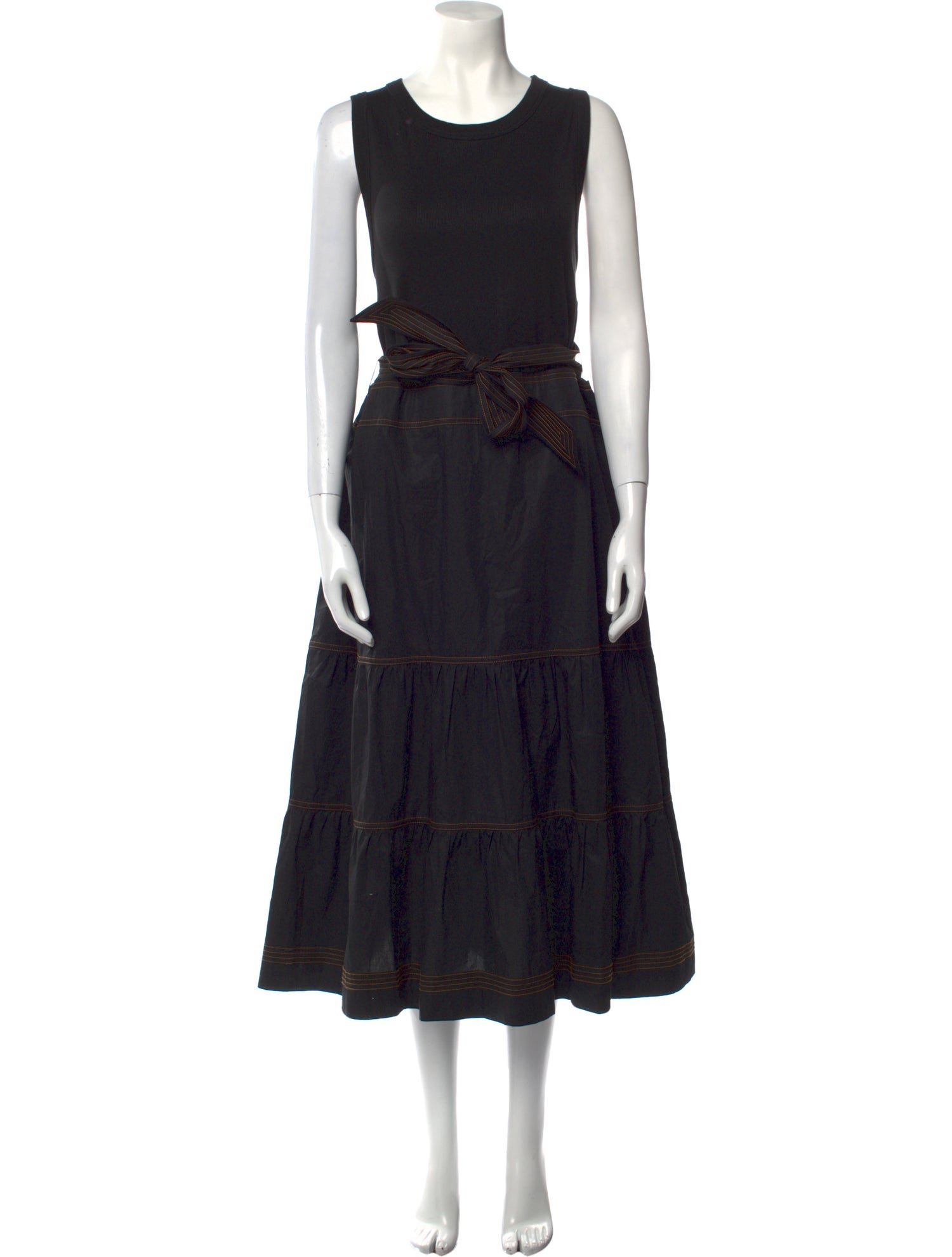 Veronica Beard Scoop Neck Long Dress - Black Dresses, Clothing ...