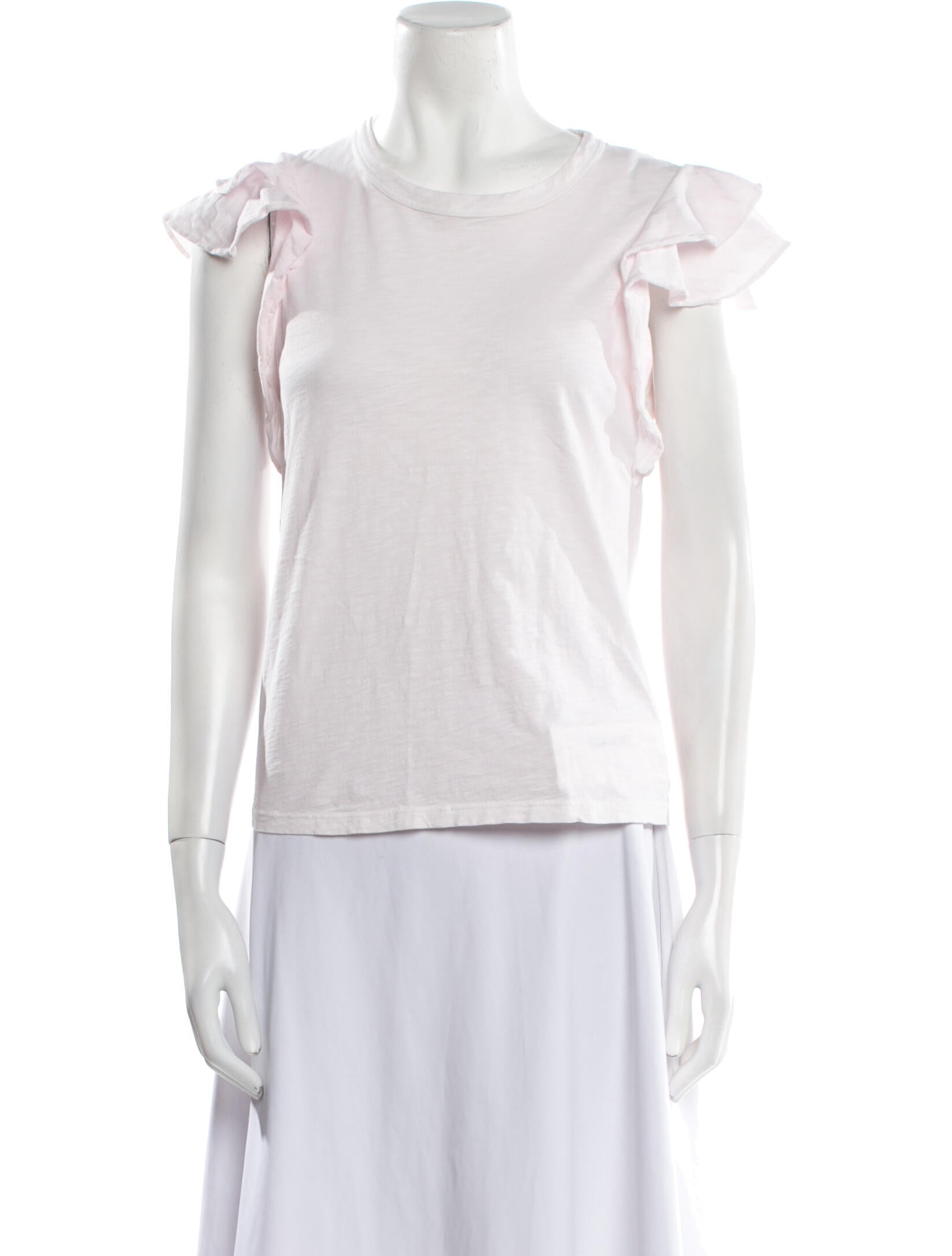 Veronica Beard Scoop Neck Short Sleeve T-Shirt - Pink Tops, Clothing ...