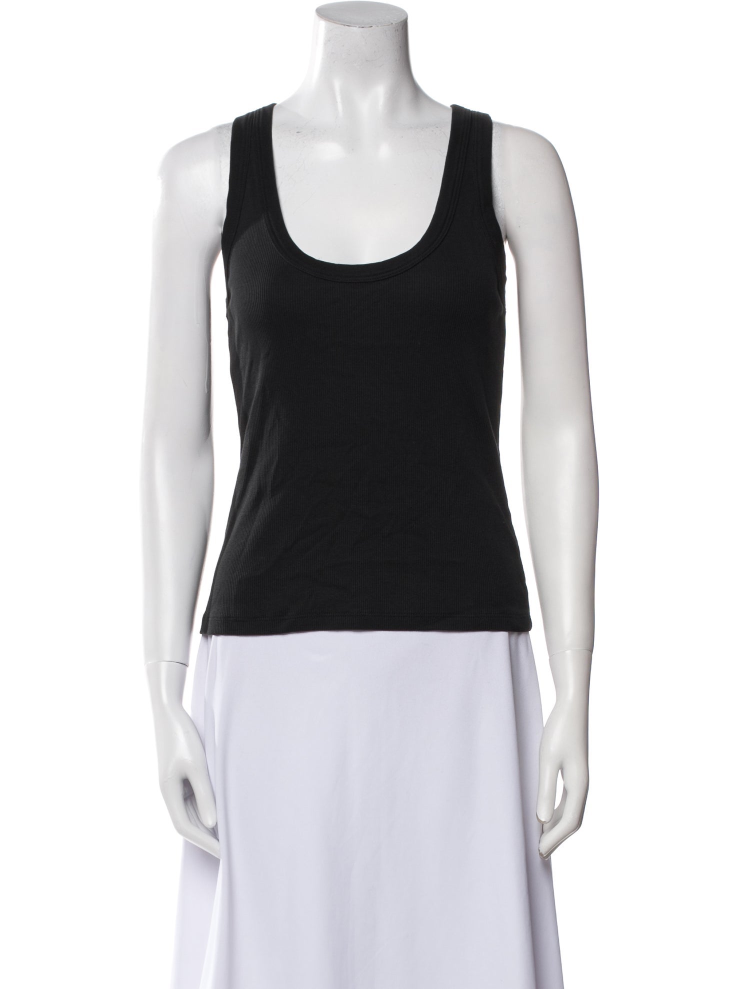 Veronica Beard Scoop Neck Sleeveless Top - Black Tops, Clothing ...