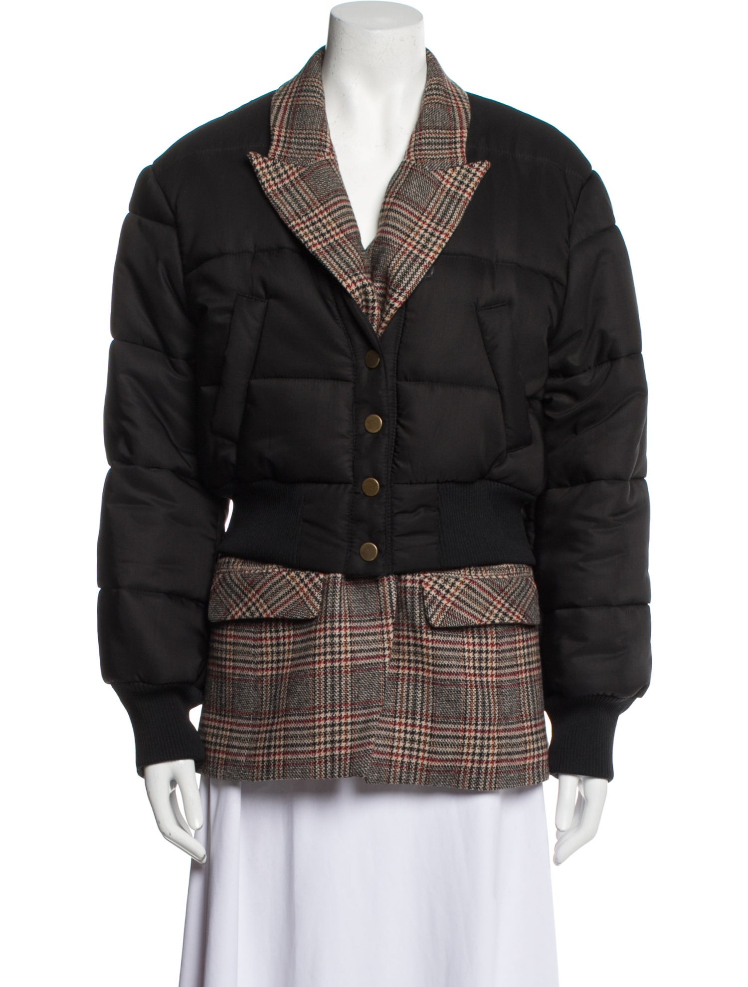 Veronica Beard Plaid Print Jacket - Black Jackets, Clothing - WV1349080 ...