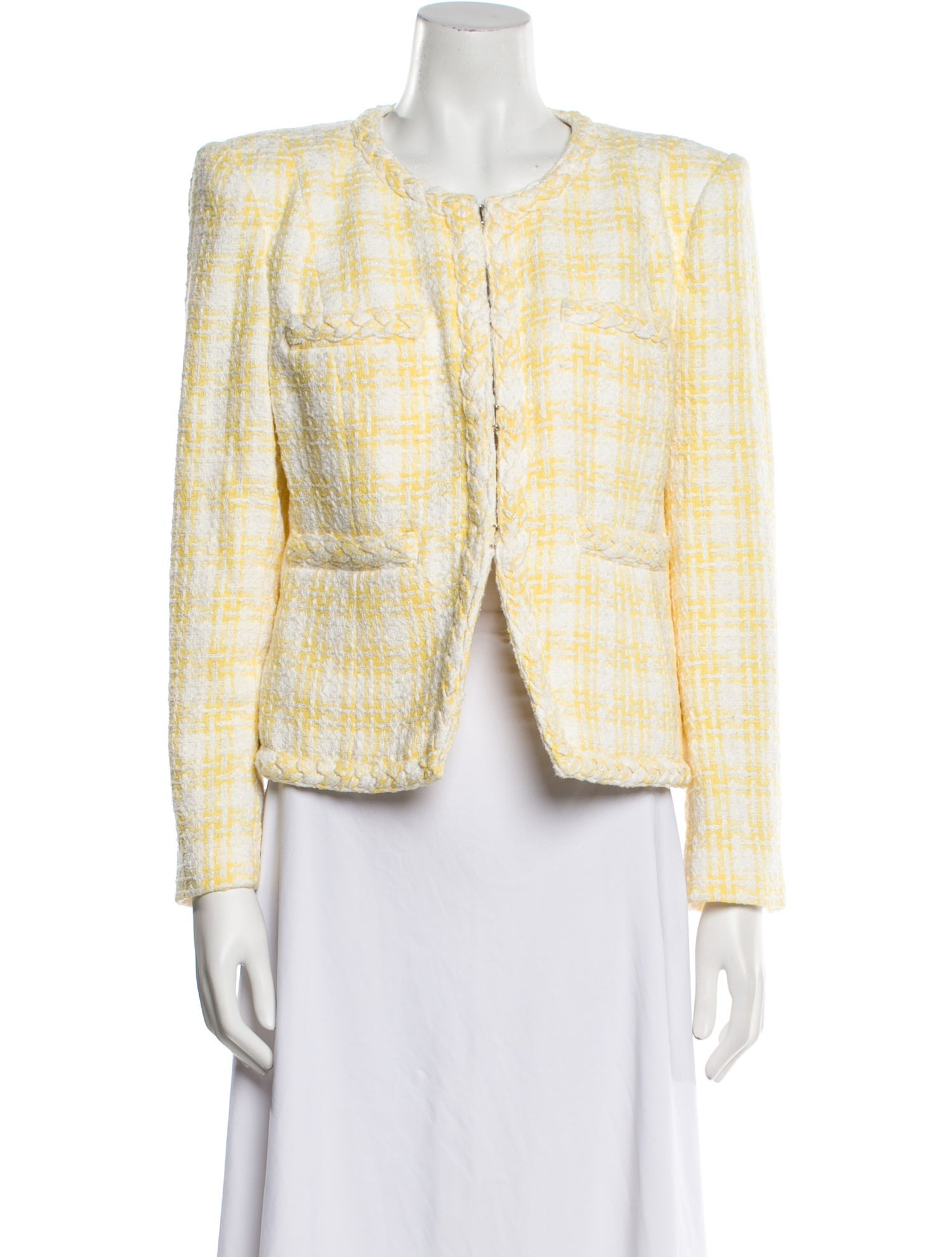 Veronica Beard Plaid Print Evening Jacket - White Jackets, Clothing ...
