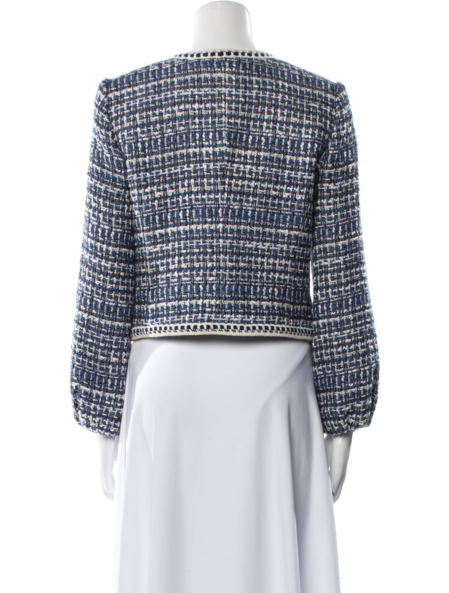 Veronica Beard Tweed Pattern Evening Jacket - Blue Jackets, Clothing ...