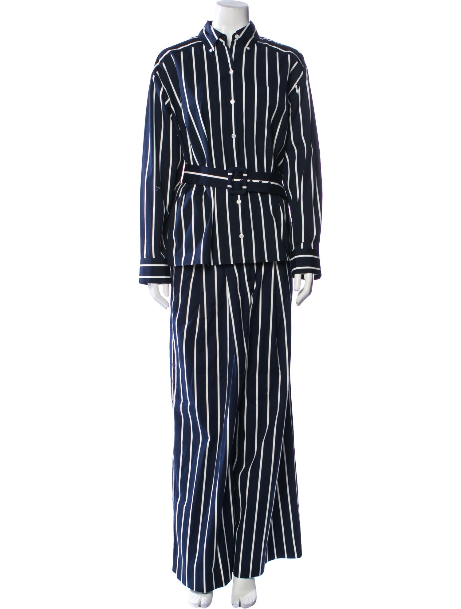 Veronica Beard Striped Pant Set - Blue, 13.75" Rise Suits and Sets ...