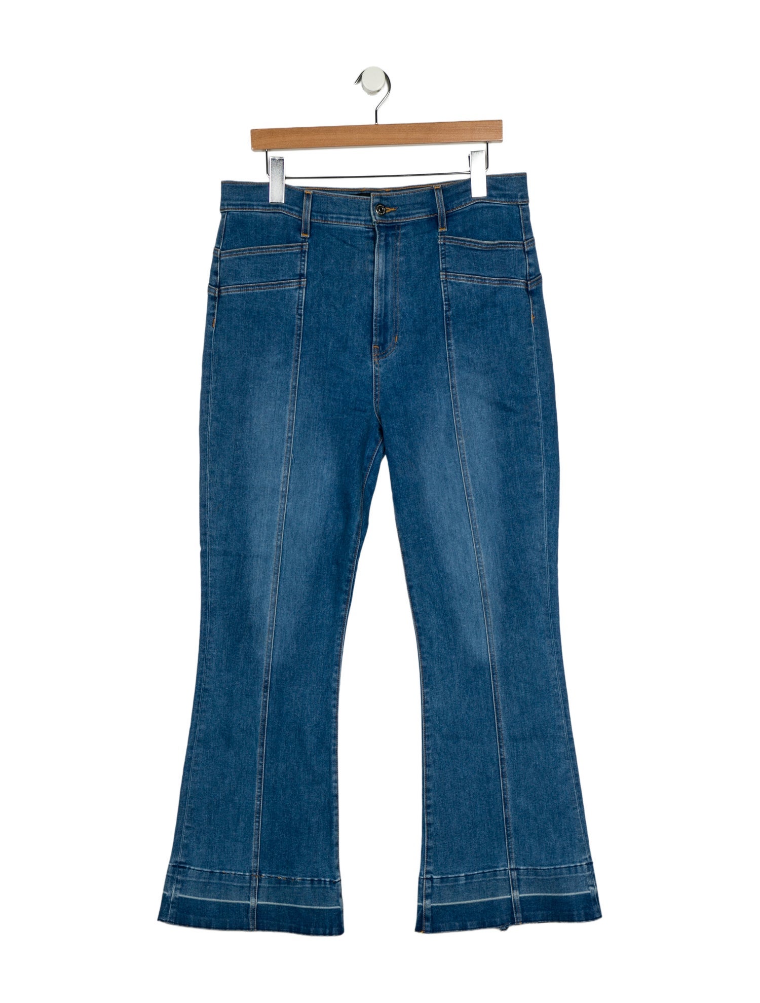Veronica Beard High-Rise Wide Leg Jeans - Blue, 13" Rise Jeans ...